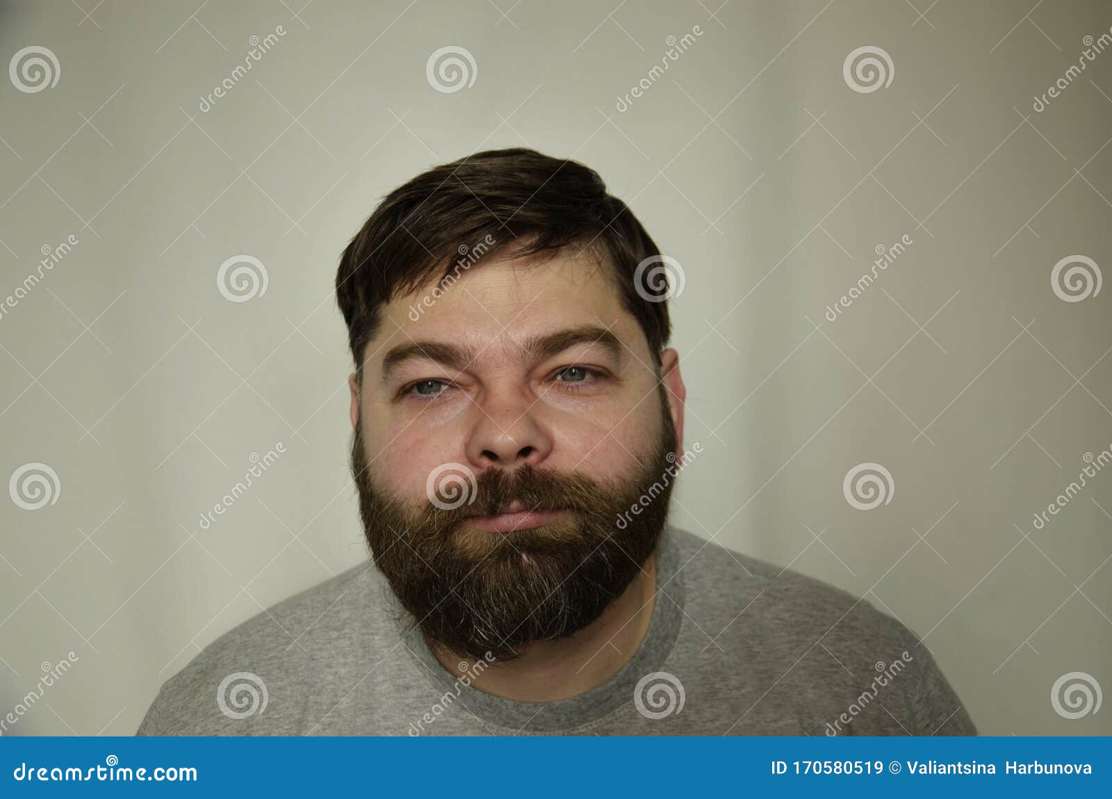 A Bearded Man with a Kind Face. a Man with a Thick, Natural Beard Stock ...