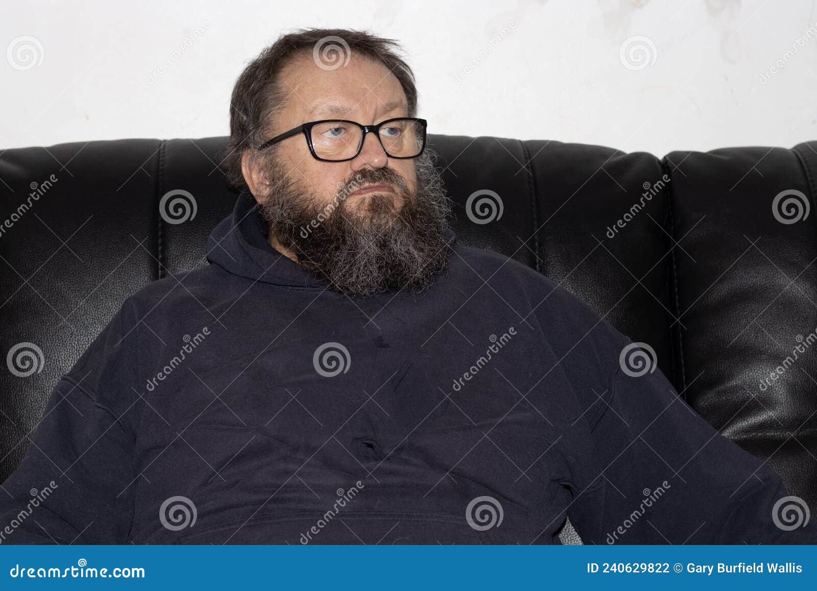 Bearded Man Looking Off To Side Stock Photo - Image of adult, beard ...