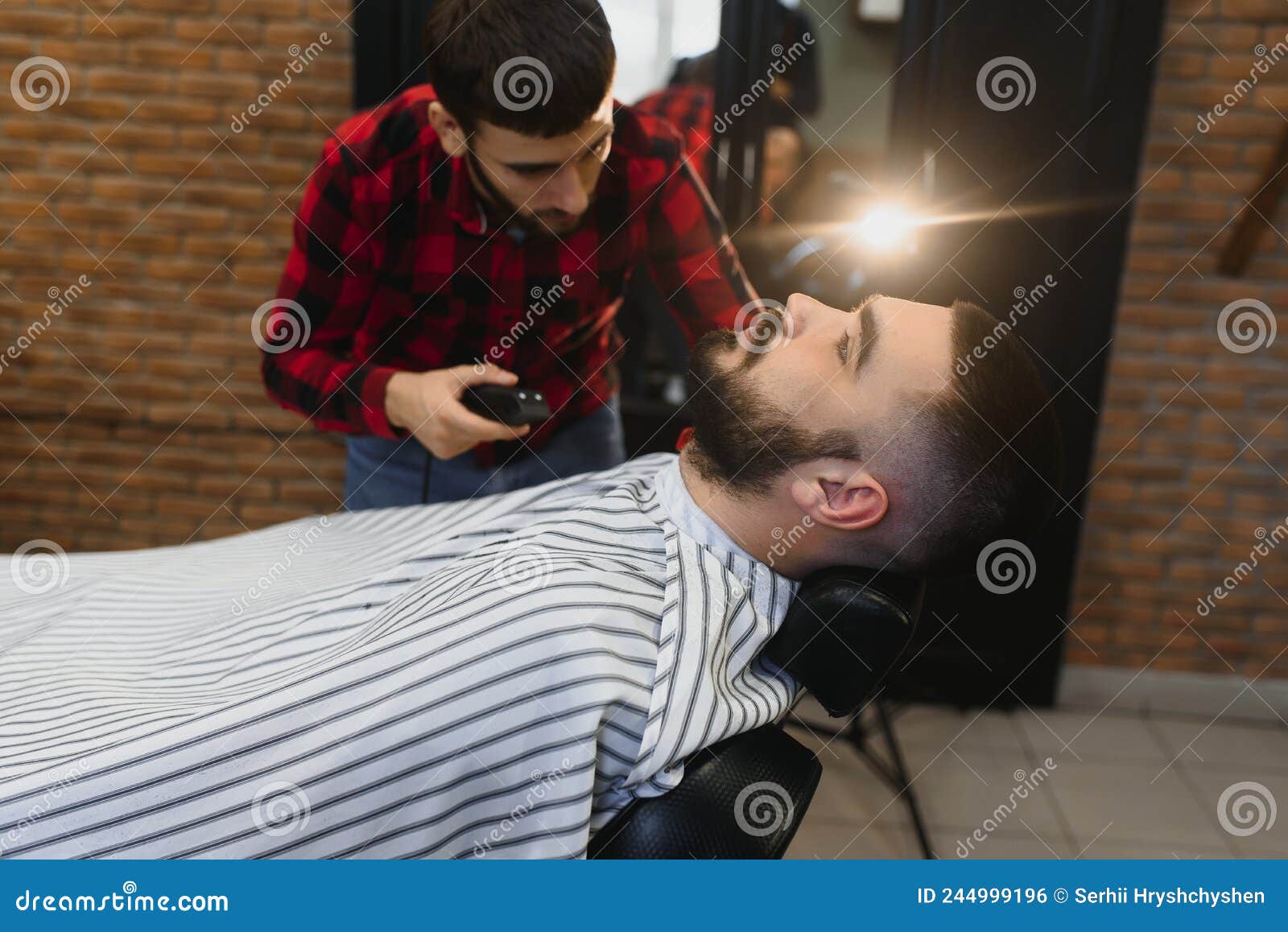 Bearded Man Bearded Male Vintage Barbershop Shaving Portrait Of