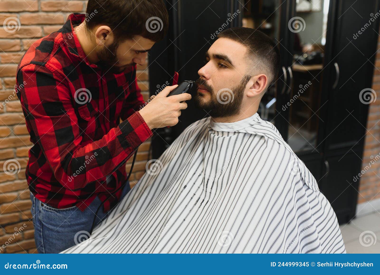 Bearded Man Bearded Male Vintage Barbershop Shaving Portrait Of