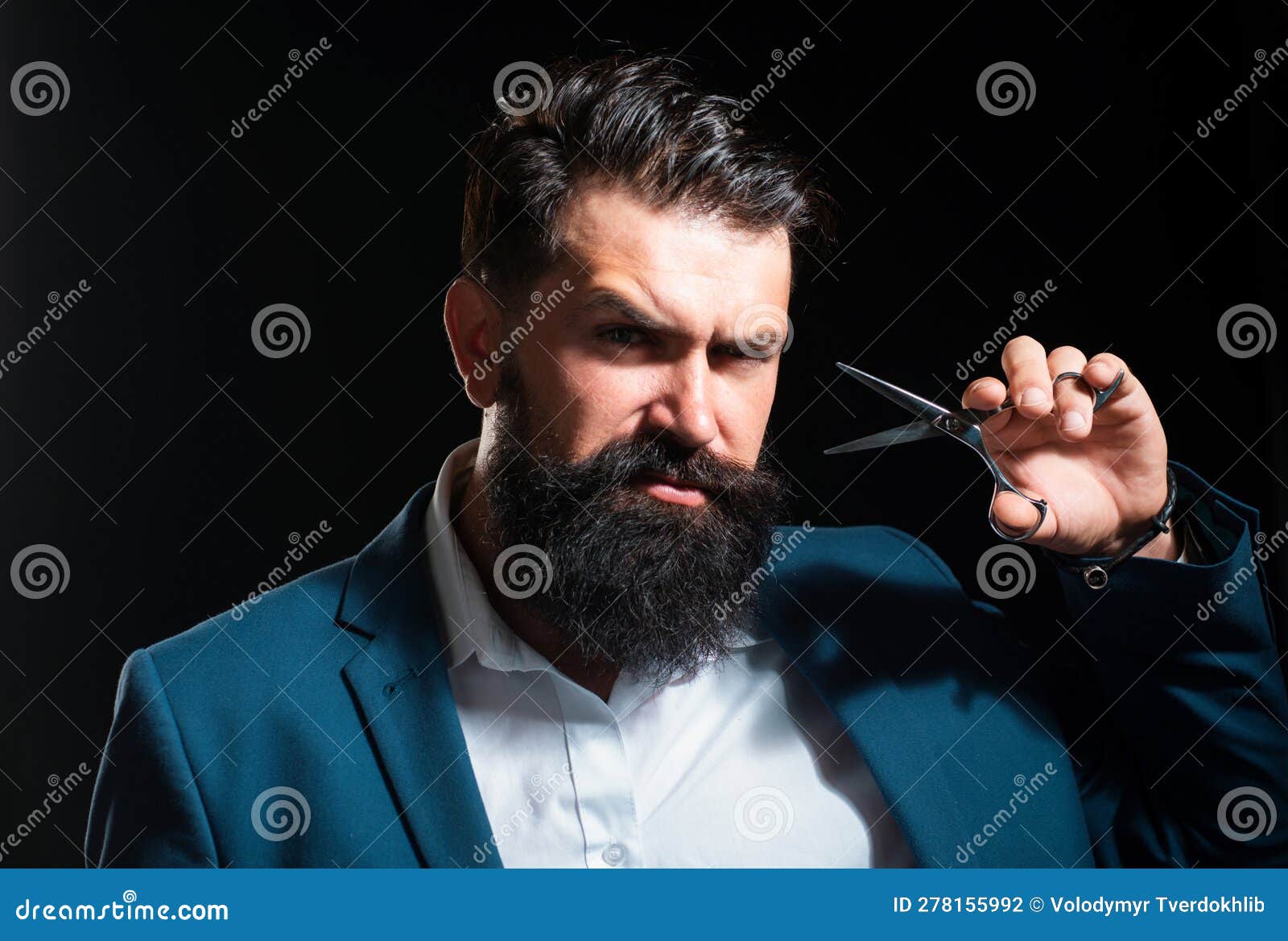 Bearded Man Portrait Of Man With Long Beard And Moustache Barber
