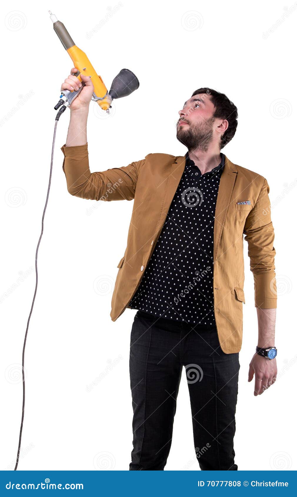 Bearded Man and Powder Coating Stock Photo - Image of people ...