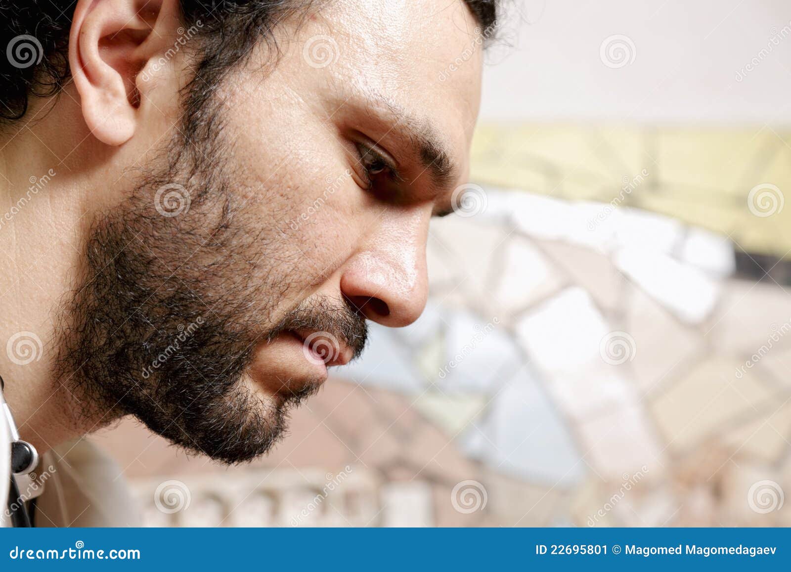 Bearded man profile stock image. Image of people, face - 22695801