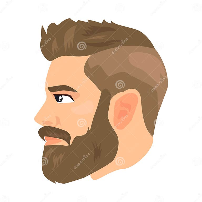 Bearded Man Profile Icon. Colored Vector Element from Beards Collection. Creative Bearded Man ...