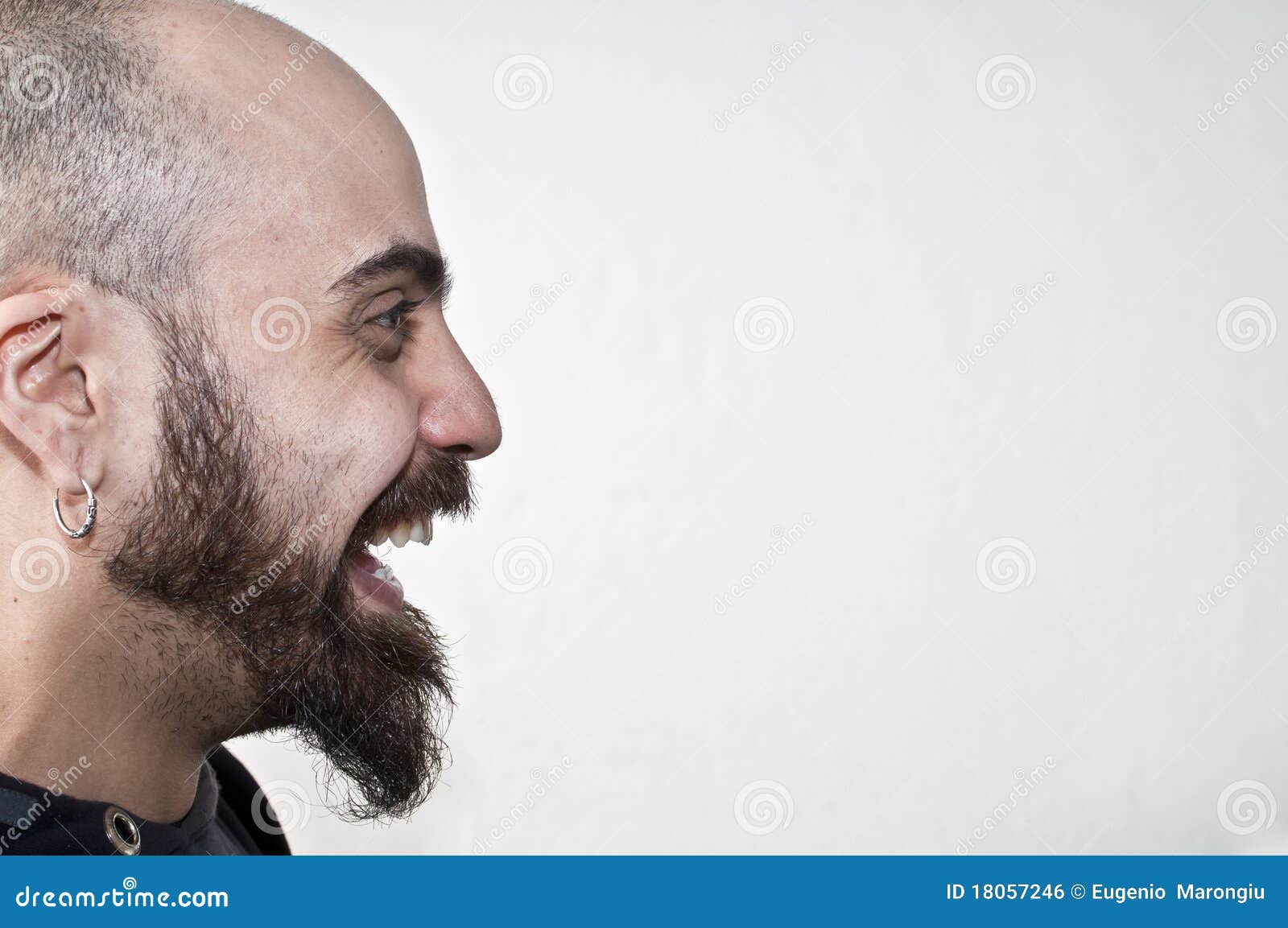 Bearded Man in Profile that Laughs Stock Photo - Image of adult, happy ...