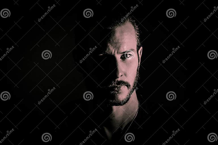 Bearded man in shadows stock photo. Image of year, face - 66044632