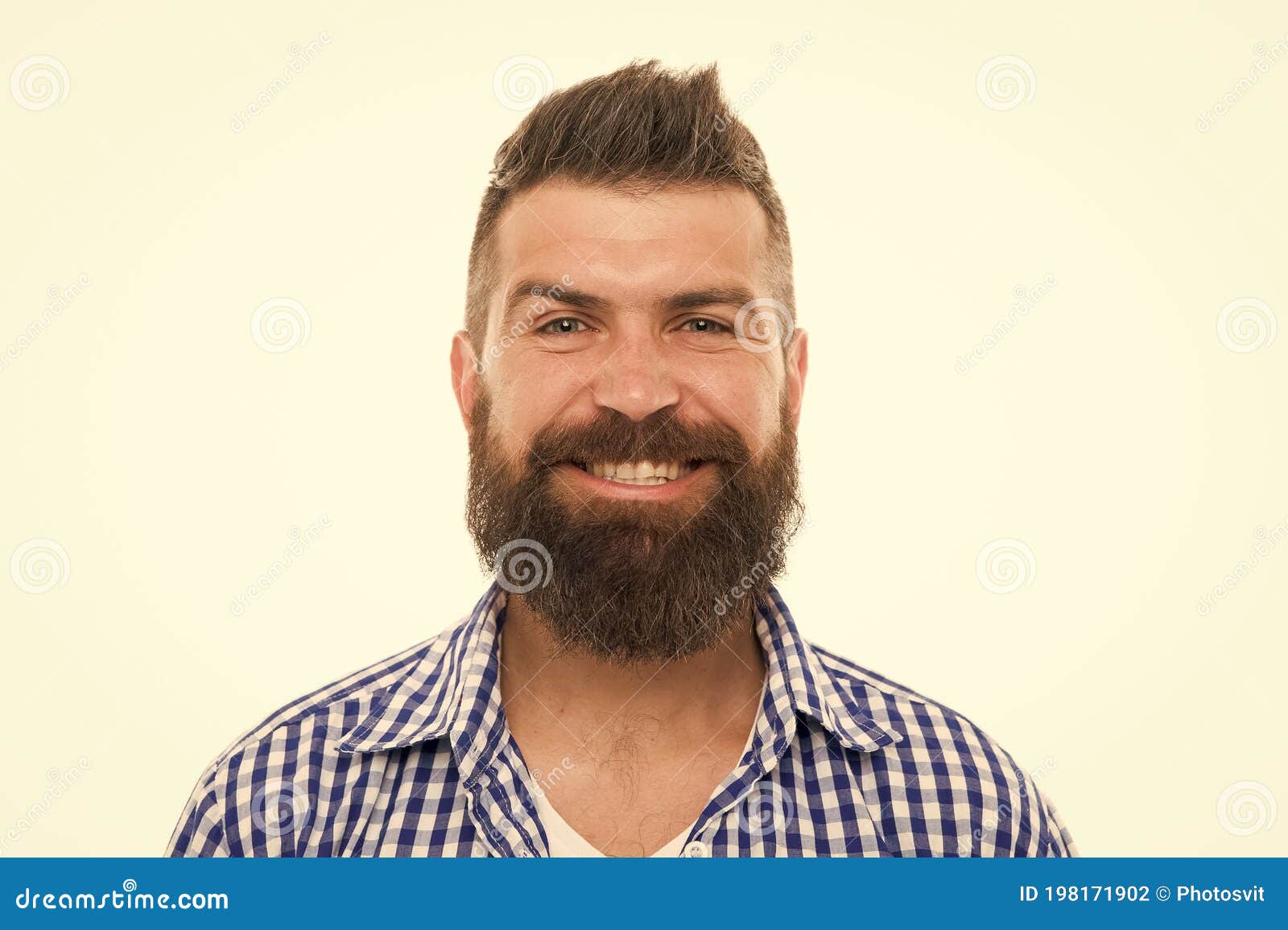 Bearded Man Smiling Hipster With Mustache And Beard Happy Face