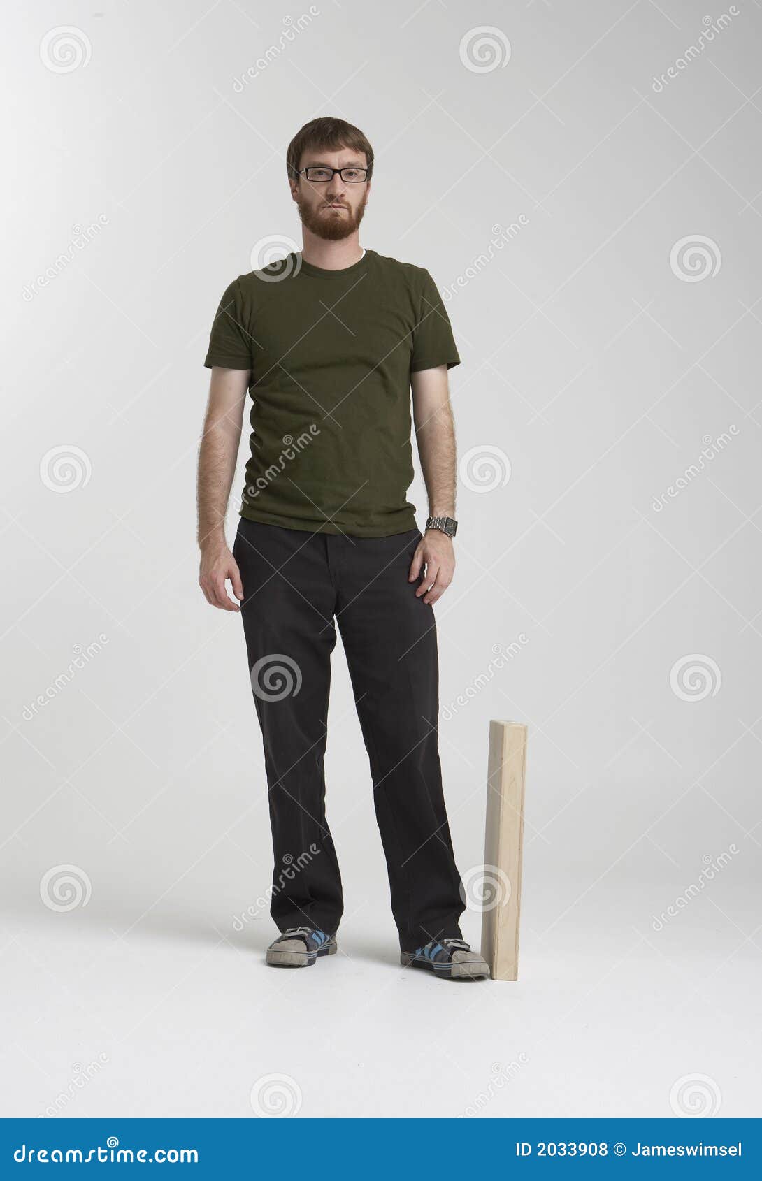 Bearded Man Standing in Studio 01A Stock Photo - Image of sneakers ...