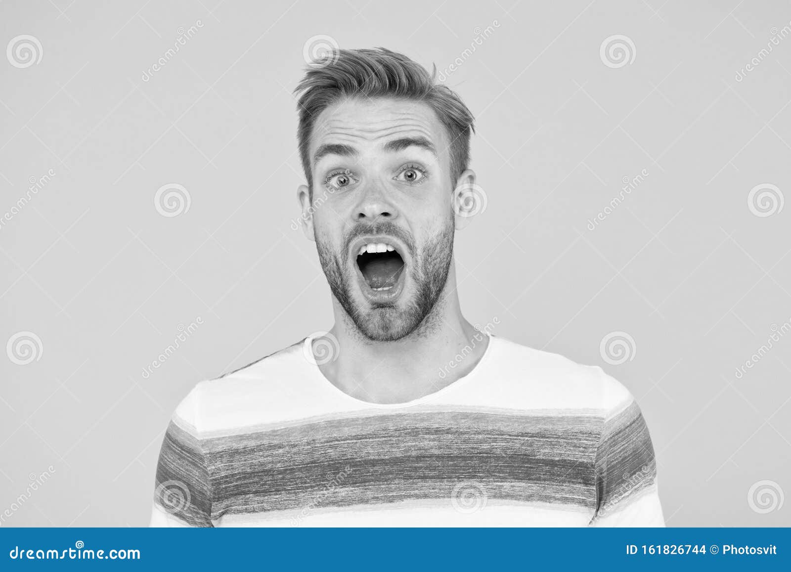 Bearded Man Surprising Man With Mustache And Beard Happy Face