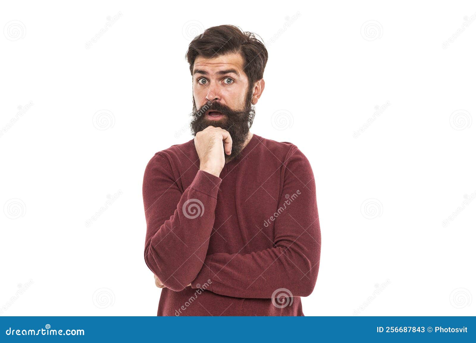 Bearded Man Thinking. Good Decision Needs Time. Lost in Thoughts ...