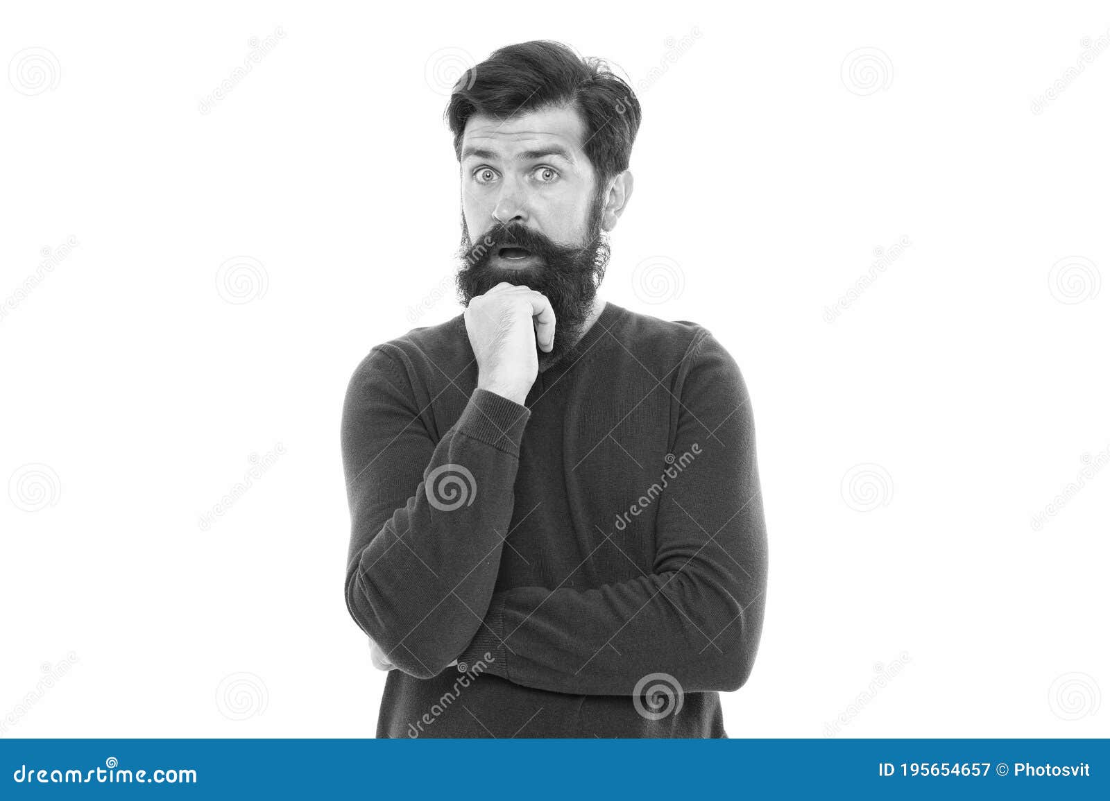 Bearded Man Thinking. Good Decision Needs Time. Lost in Thoughts ...