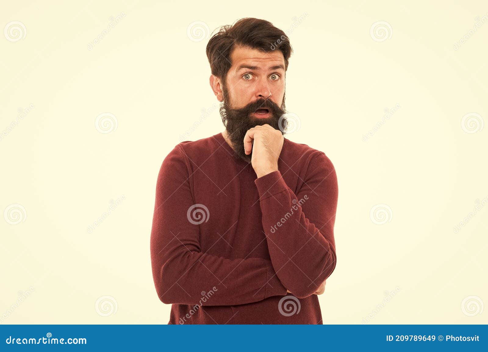Bearded Man Thinking. Good Decision Needs Time. Lost in Thoughts ...