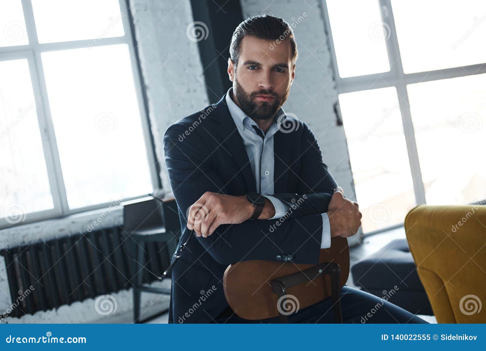 Bearded Man with a Very Interesting Look Stock Image - Image of ...