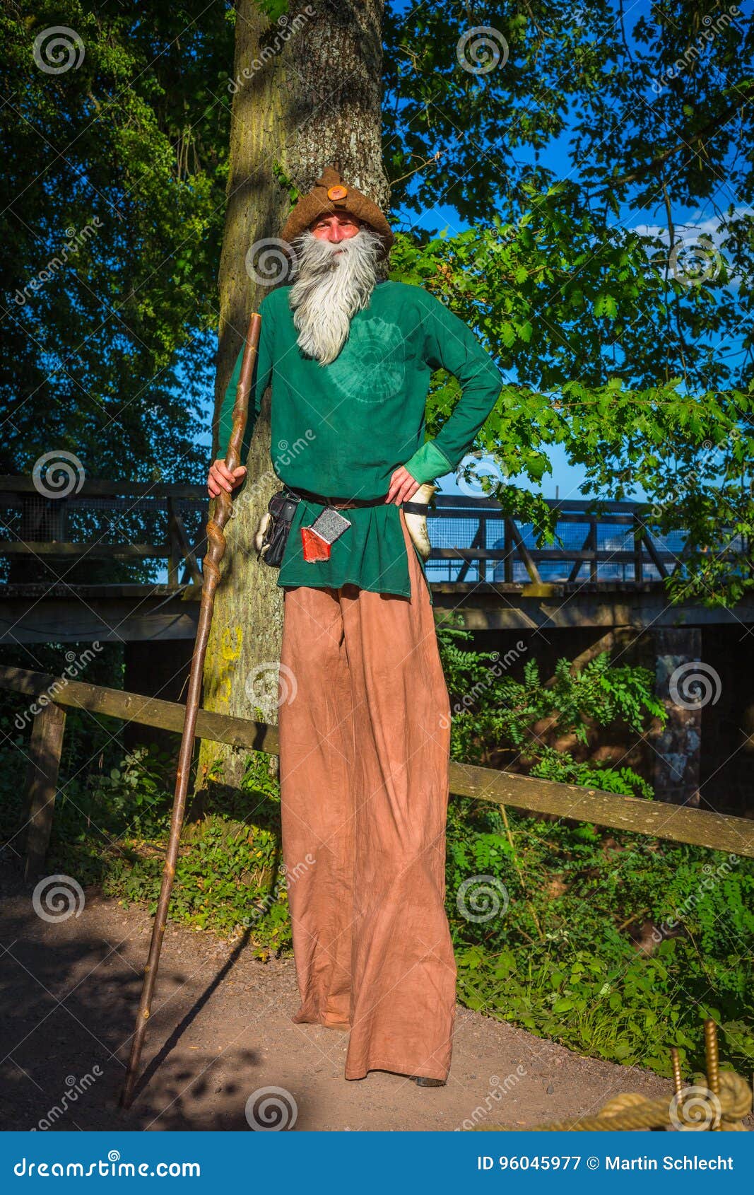 Bearded Man with Walking Stick on a Masked Ball Stock Image - Image of ...