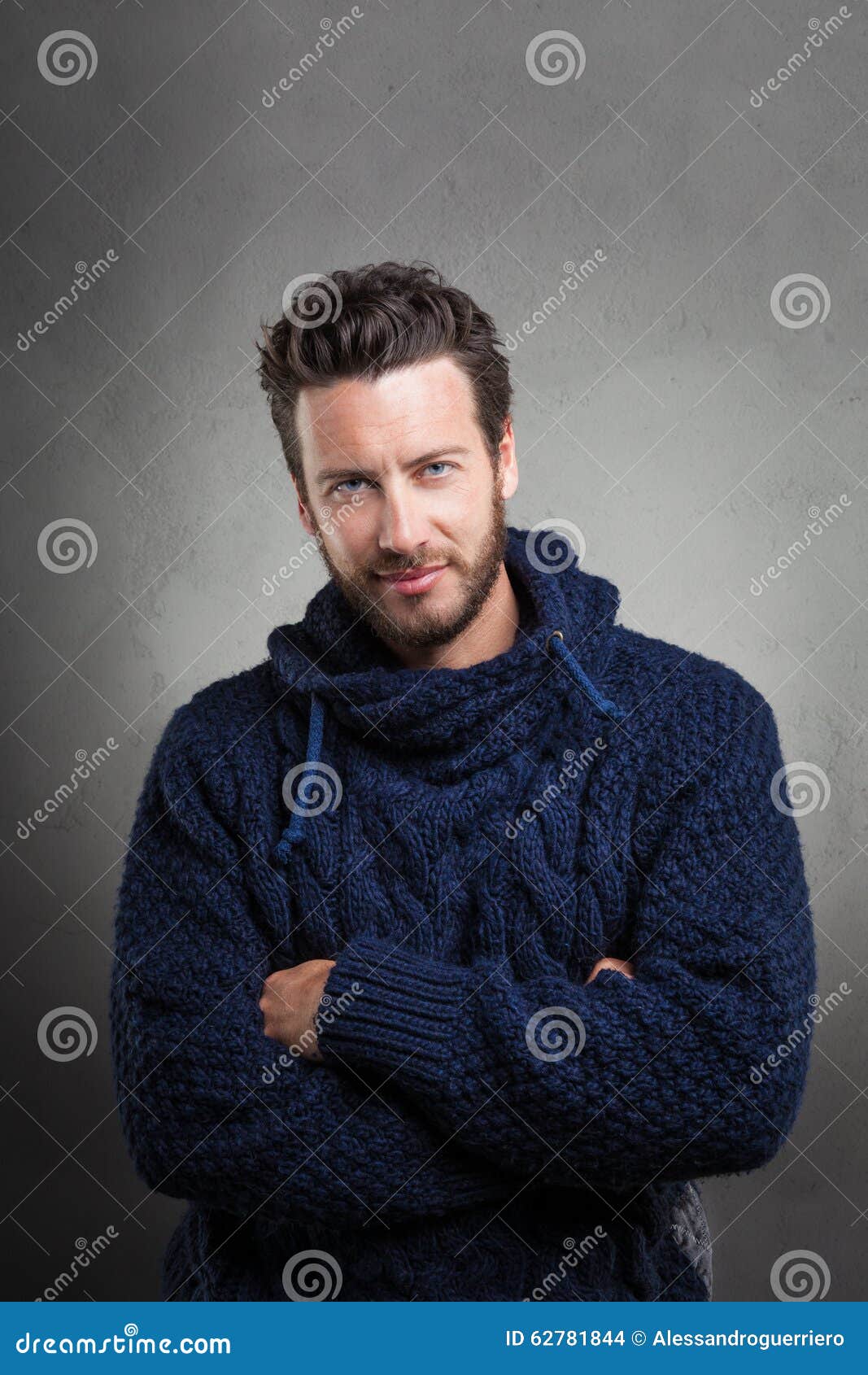 Bearded Man Wearing Blue Sweater Stock Photo - Image of lifestyle ...