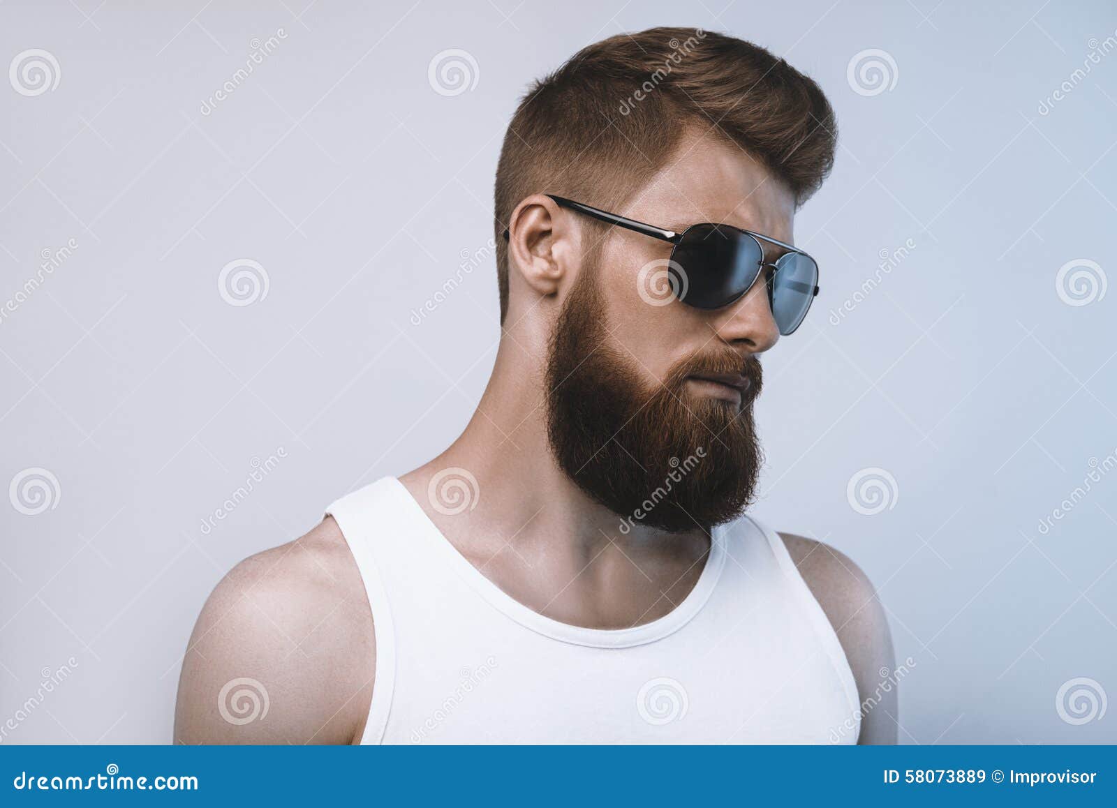 Bearded Man Wearing Sunglasses Stock Image Image Of Hooligan Concept