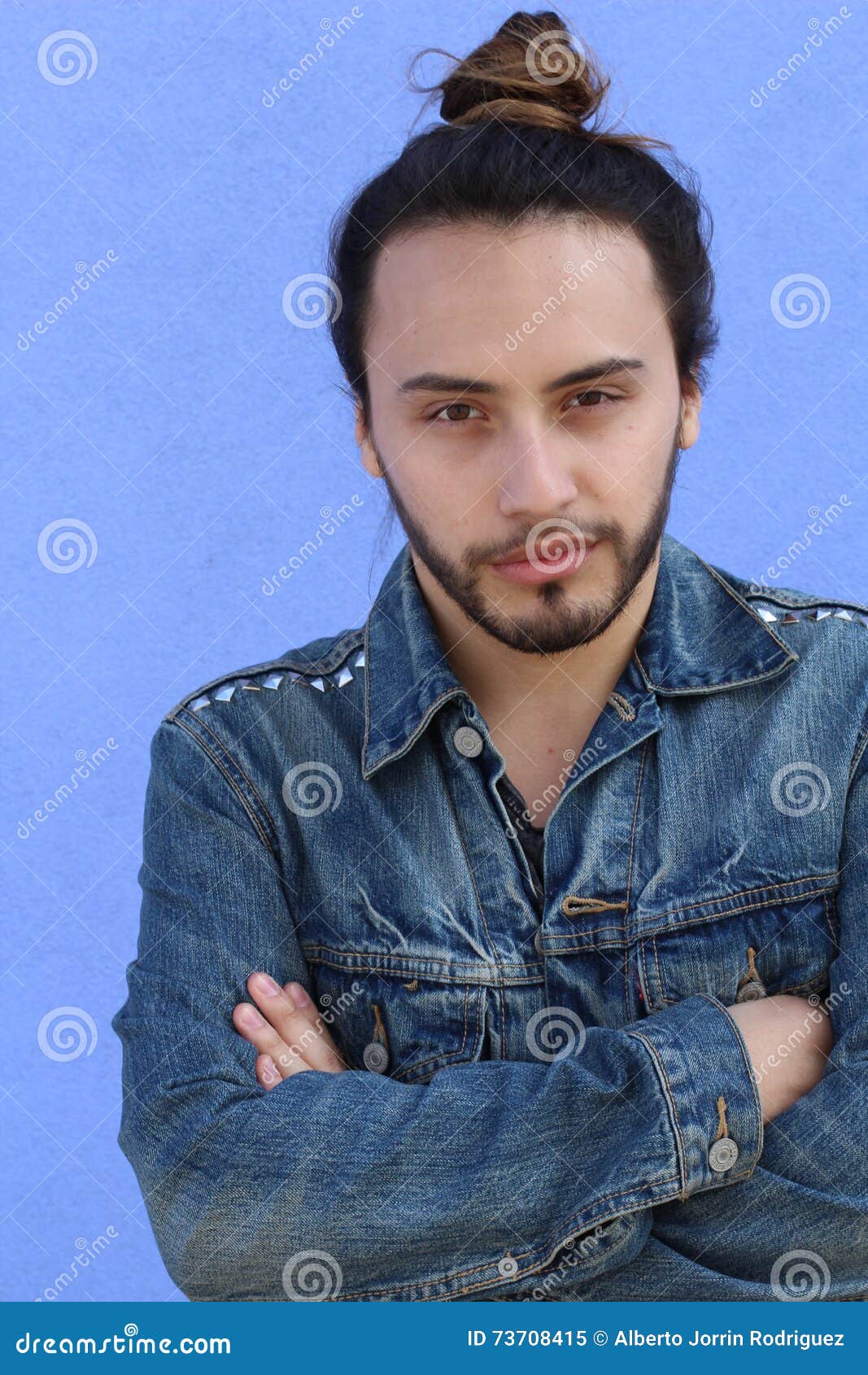 Bearded Modern Man With Man Bun Royalty-Free Stock Photography ...