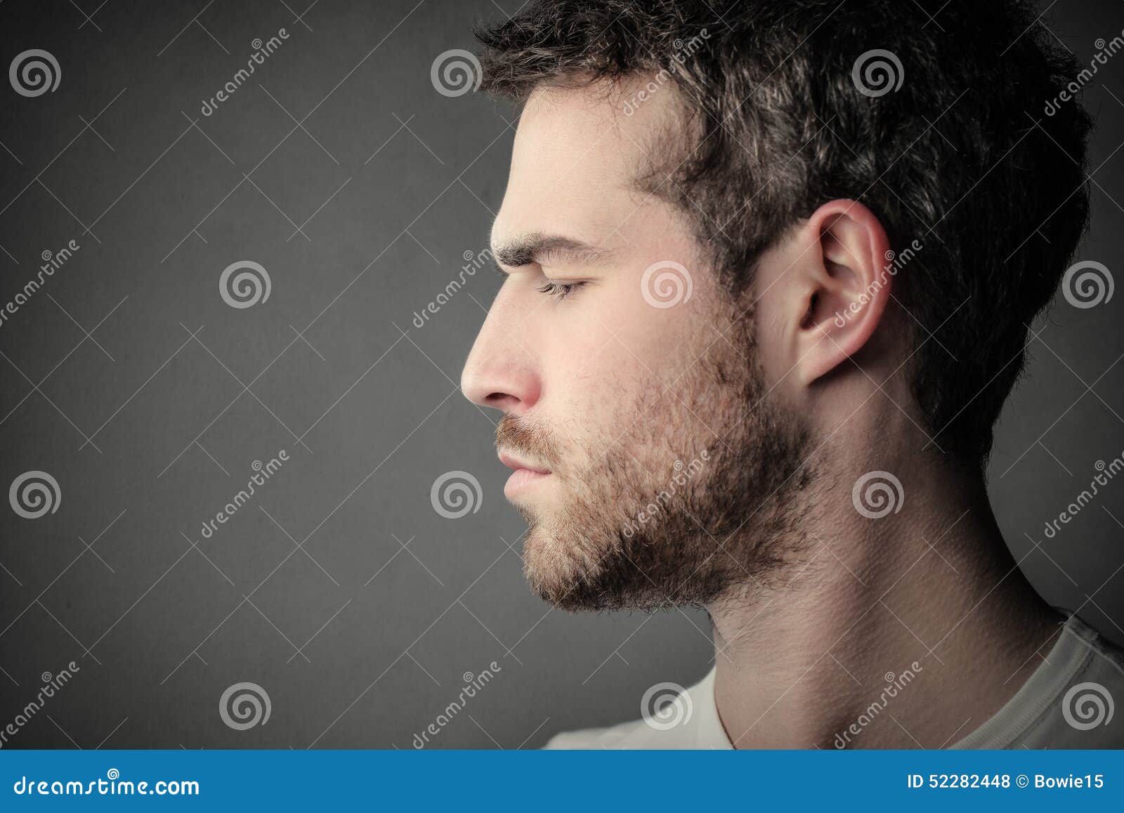 Bearded profile man stock photo. Image of wall, young - 52282448