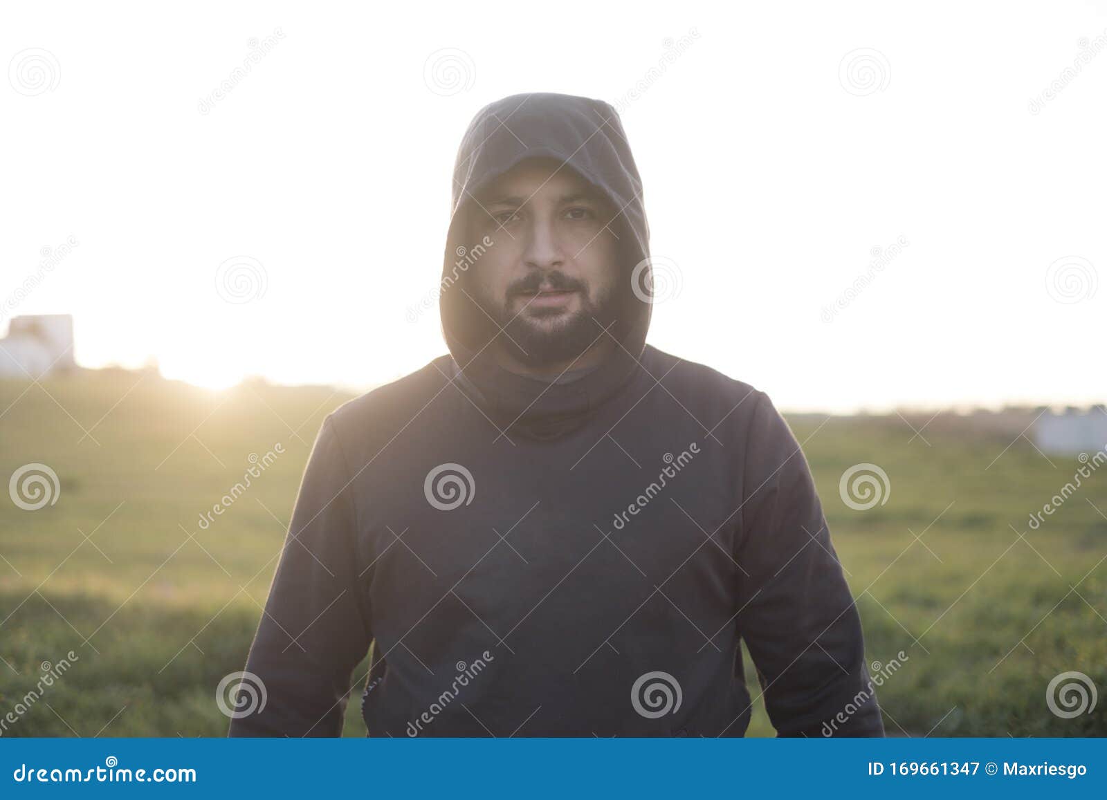 Bearded Runner Resting after Training Outdoors Stock Image - Image of ...