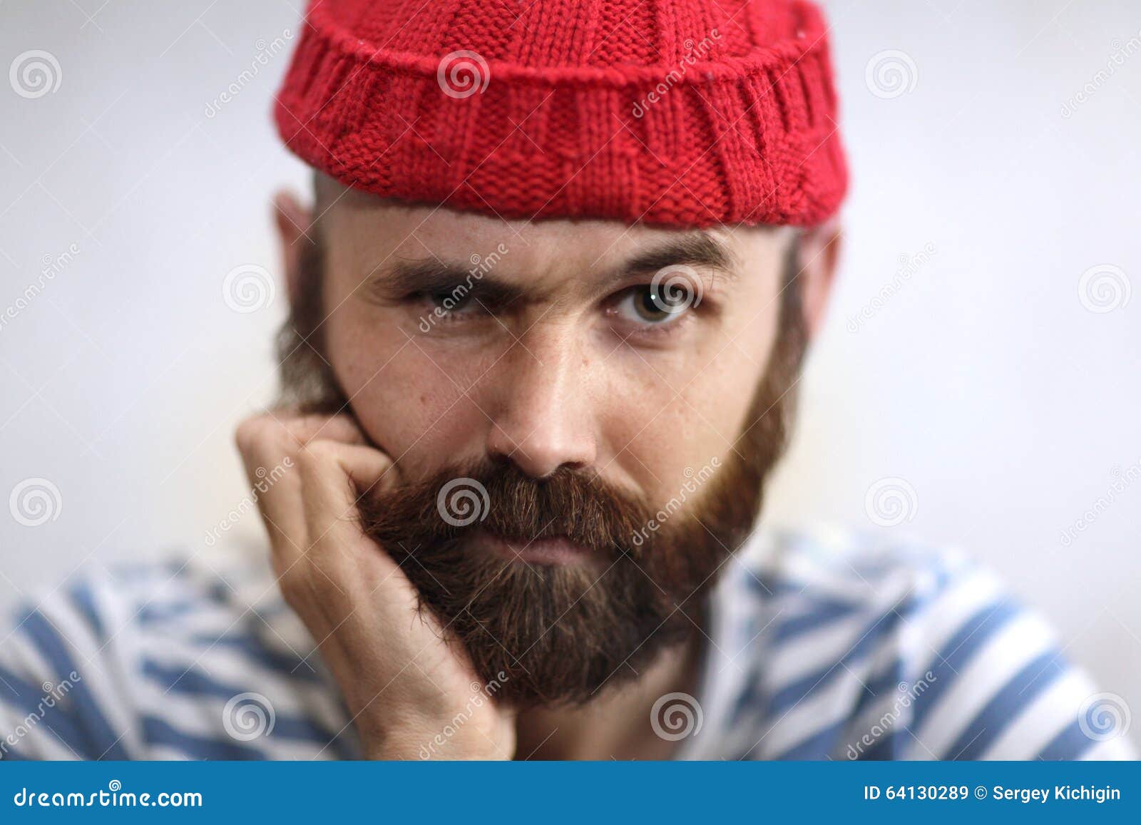Bearded sailor stock image. Image of gray, person, handsome - 64130289
