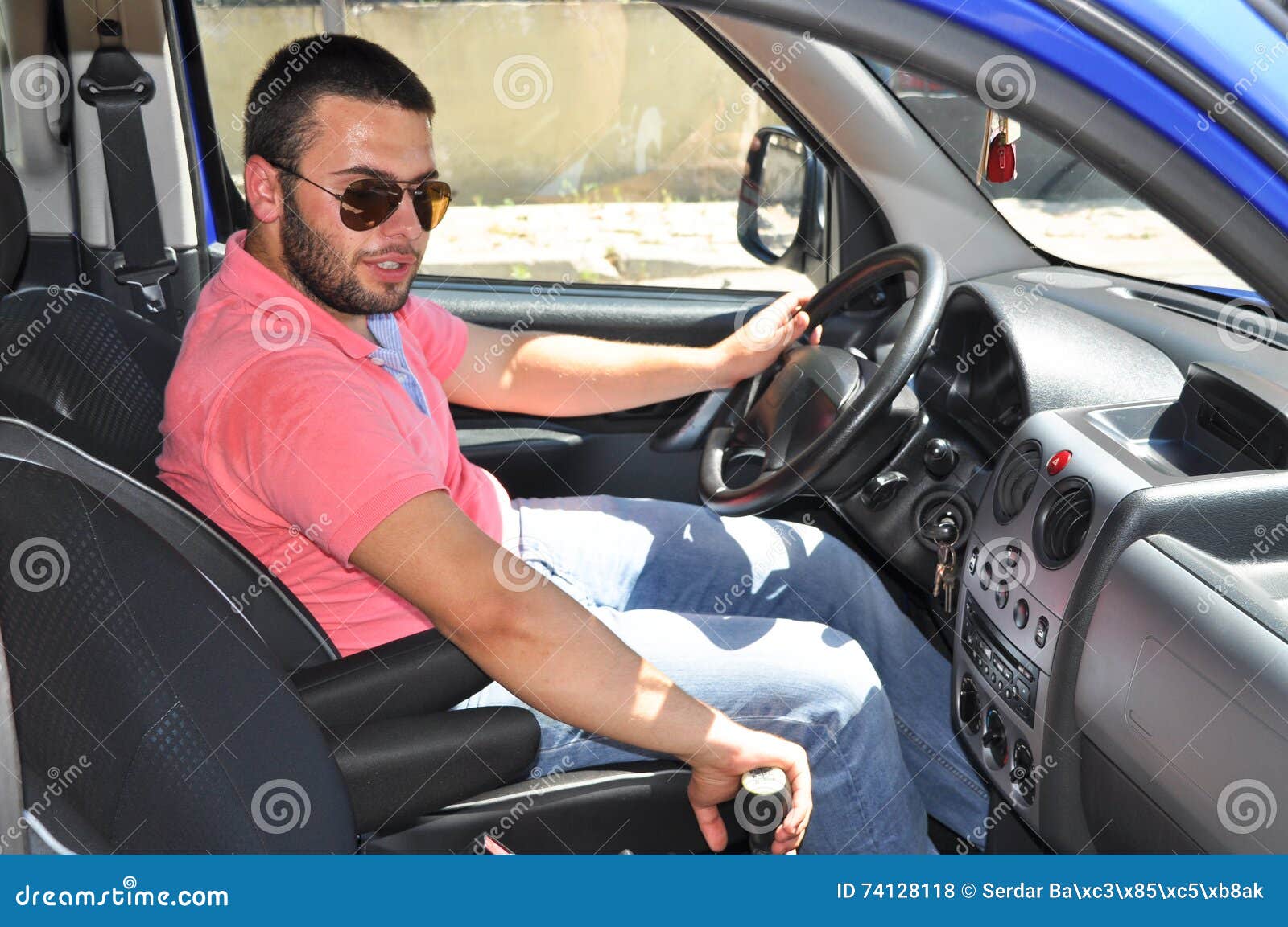 Bearded young driver stock photo. Image of driver, luxury - 74128118