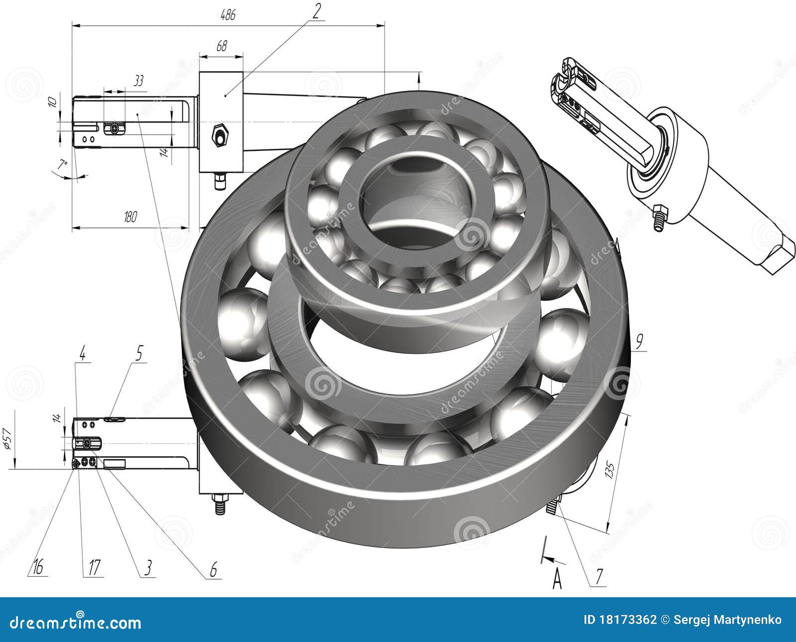 Bearing stock illustration. Illustration of iron, steel - 18173362