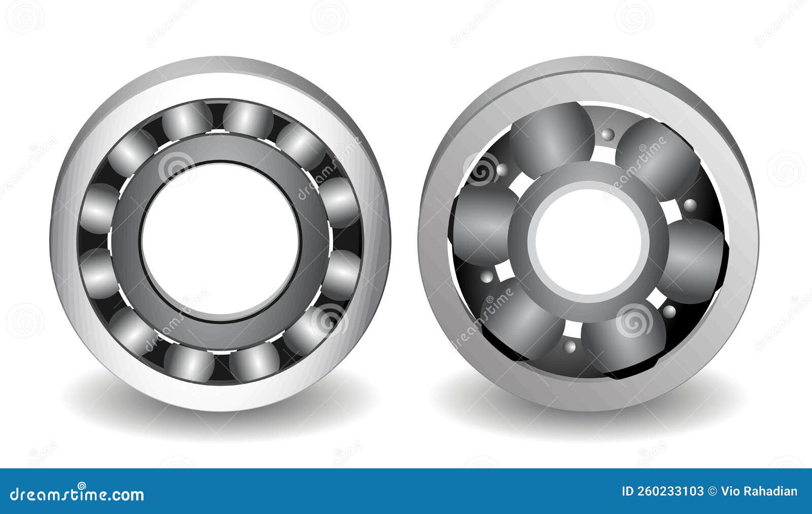 Realistic Bearings Rendering Isolated on White Stock Illustration ...