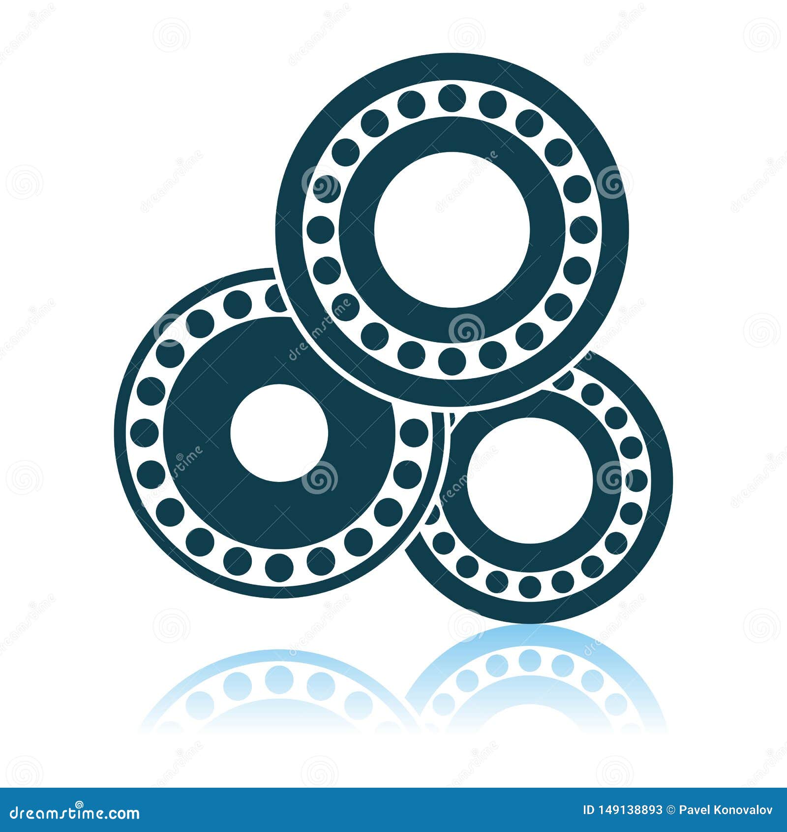 Bearing Icon Of 3 Types Color, Black And White, Outline. Isolated ...