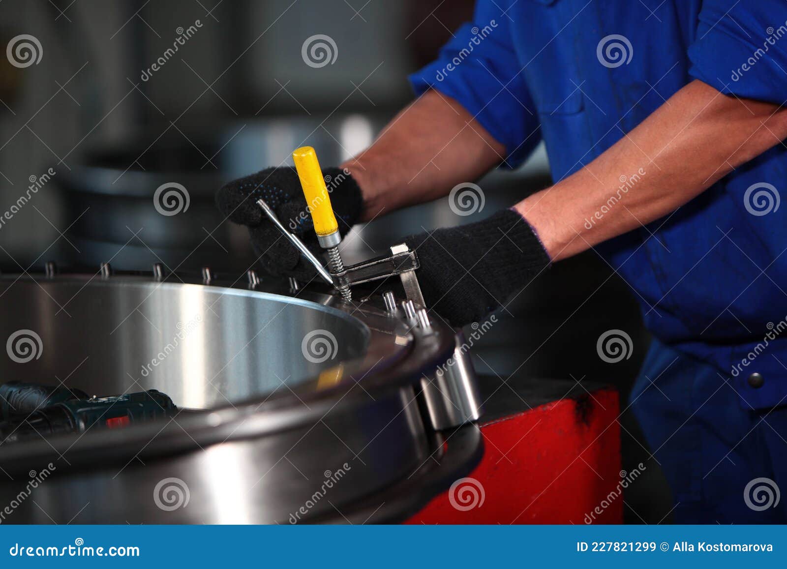 Bearing Production. the Worker Assembles the Bearing by Hand. Bearing ...