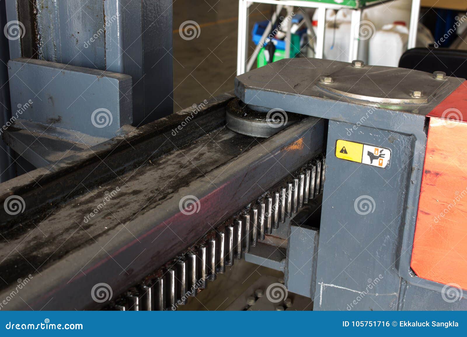 The Bearing Sliding Roller in Forklifts. Stock Photo - Image of drive ...