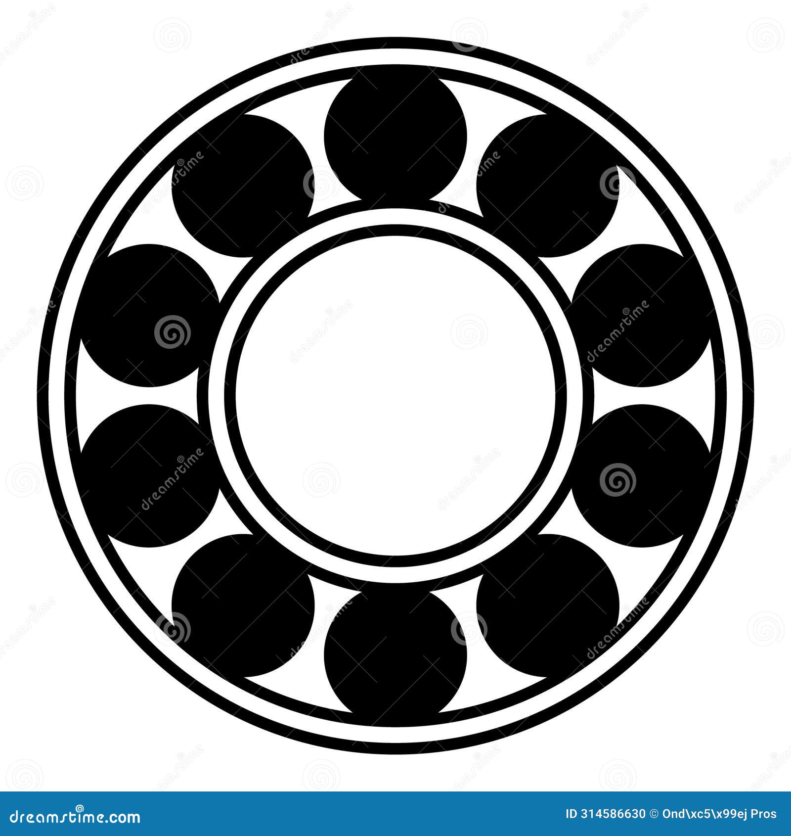 Bearing Wheel Icon, Rolling Ball Sign, Flat Web Design Vector ...
