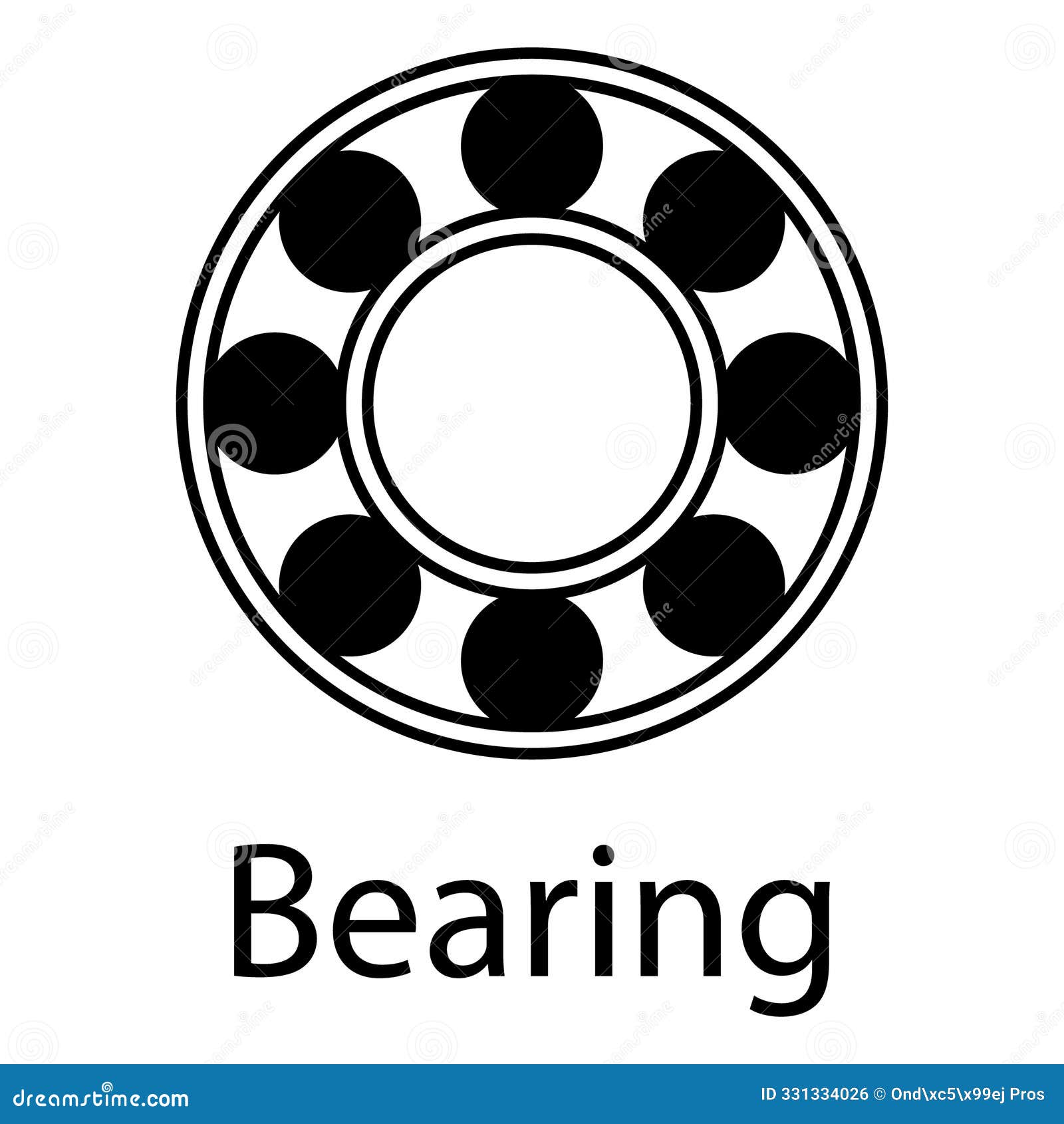 Bearing Wheel Icon, Rolling Ball Sign, Flat Web Design Vector ...
