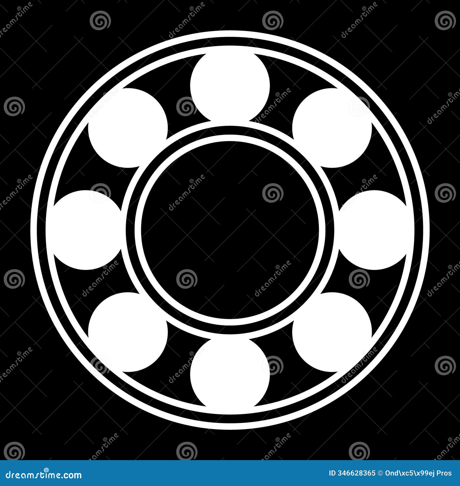 Bearing Wheel Icon, Rolling Ball Sign, Flat Web Design Vector ...