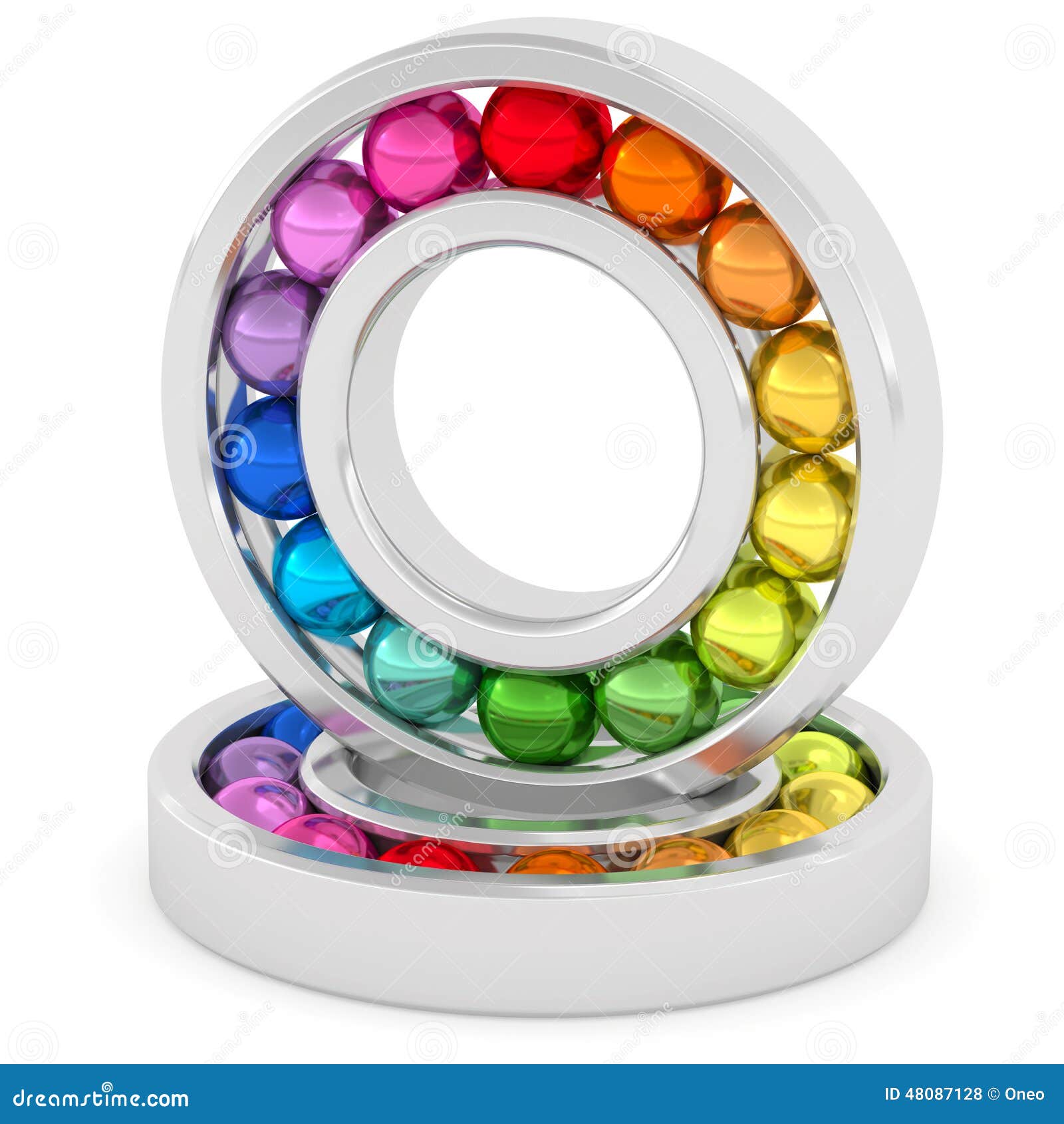 Bearings with Colorful Balls on White Background Stock Illustration ...