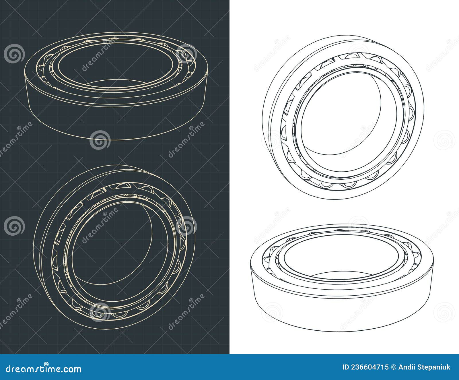 Bearings drawings stock vector. Illustration of blueprints - 236604715