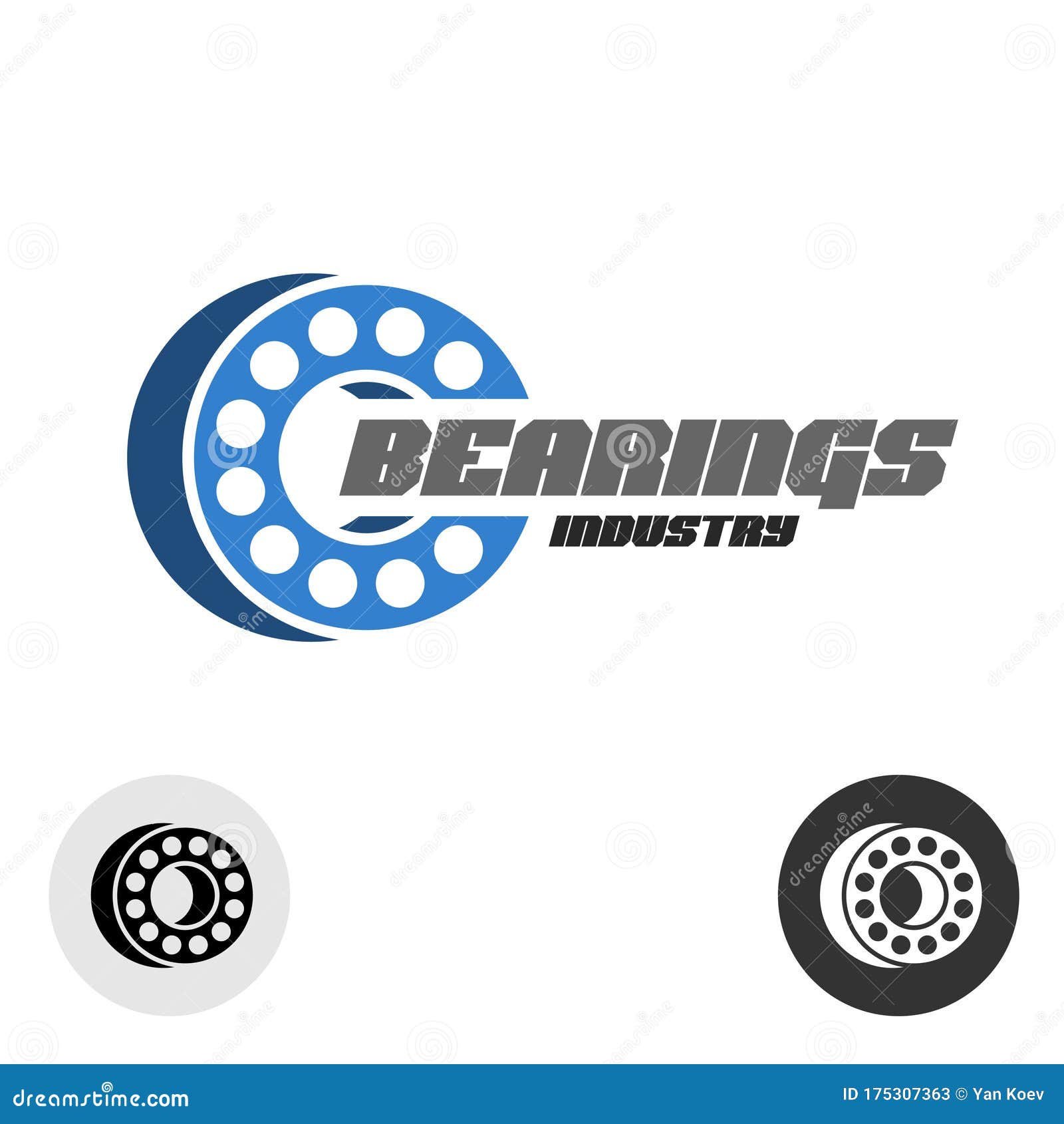 Bearings Industry Logo with Text. Ball Bearings Sign. Stock Vector ...