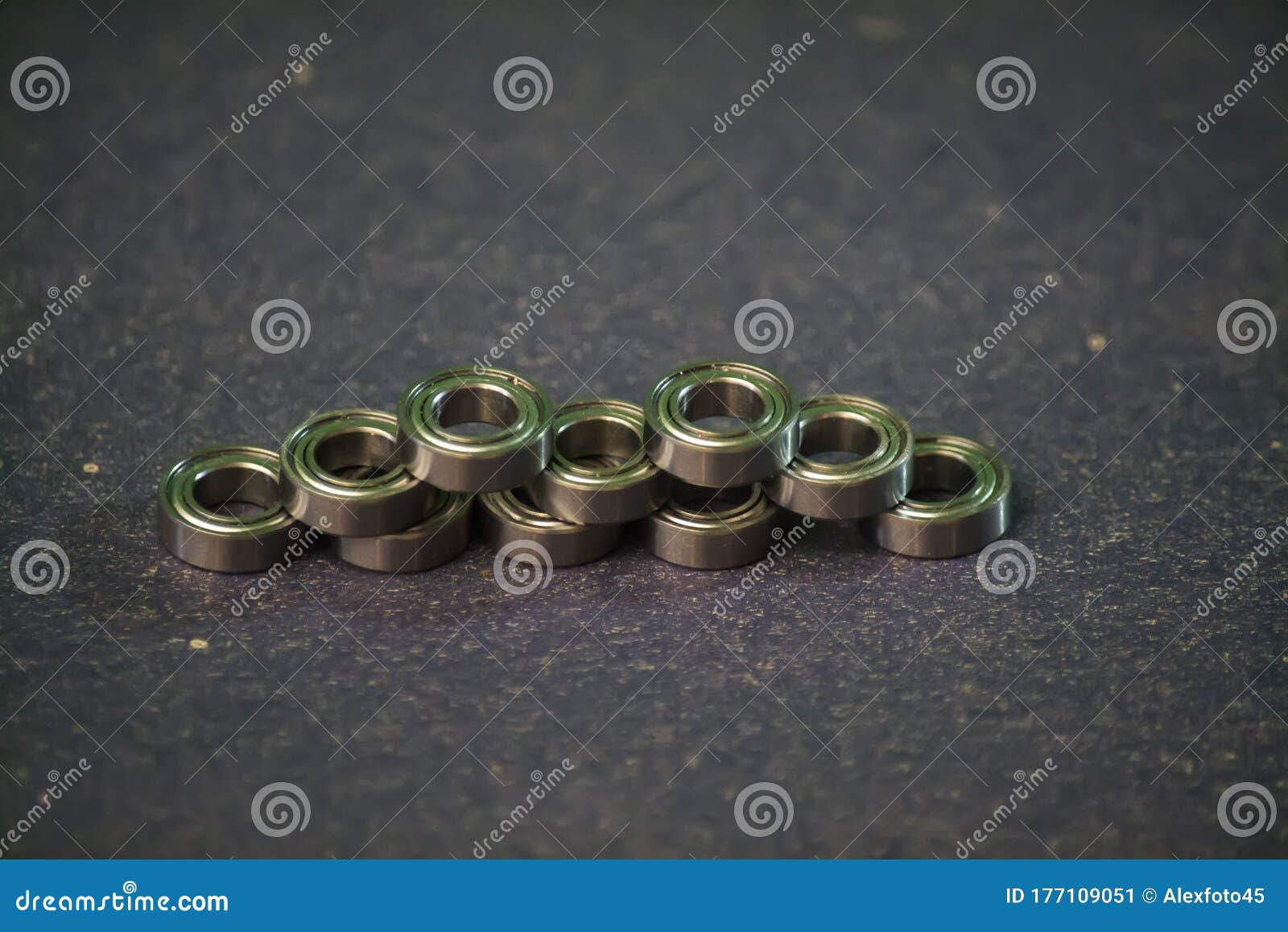 The Bearings are Laid Out in a Pyramid Stock Image - Image of metallic ...