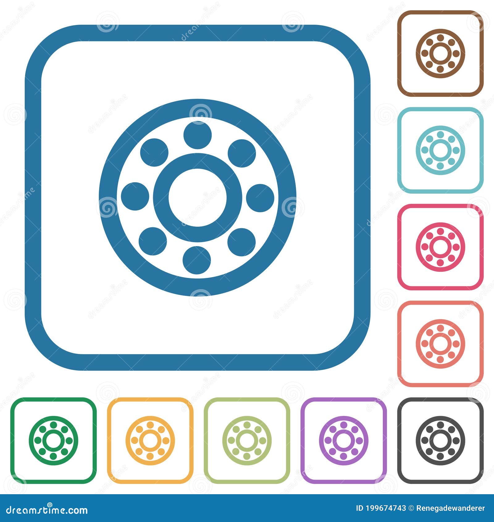 Bearings simple icons stock vector. Illustration of roller - 199674743