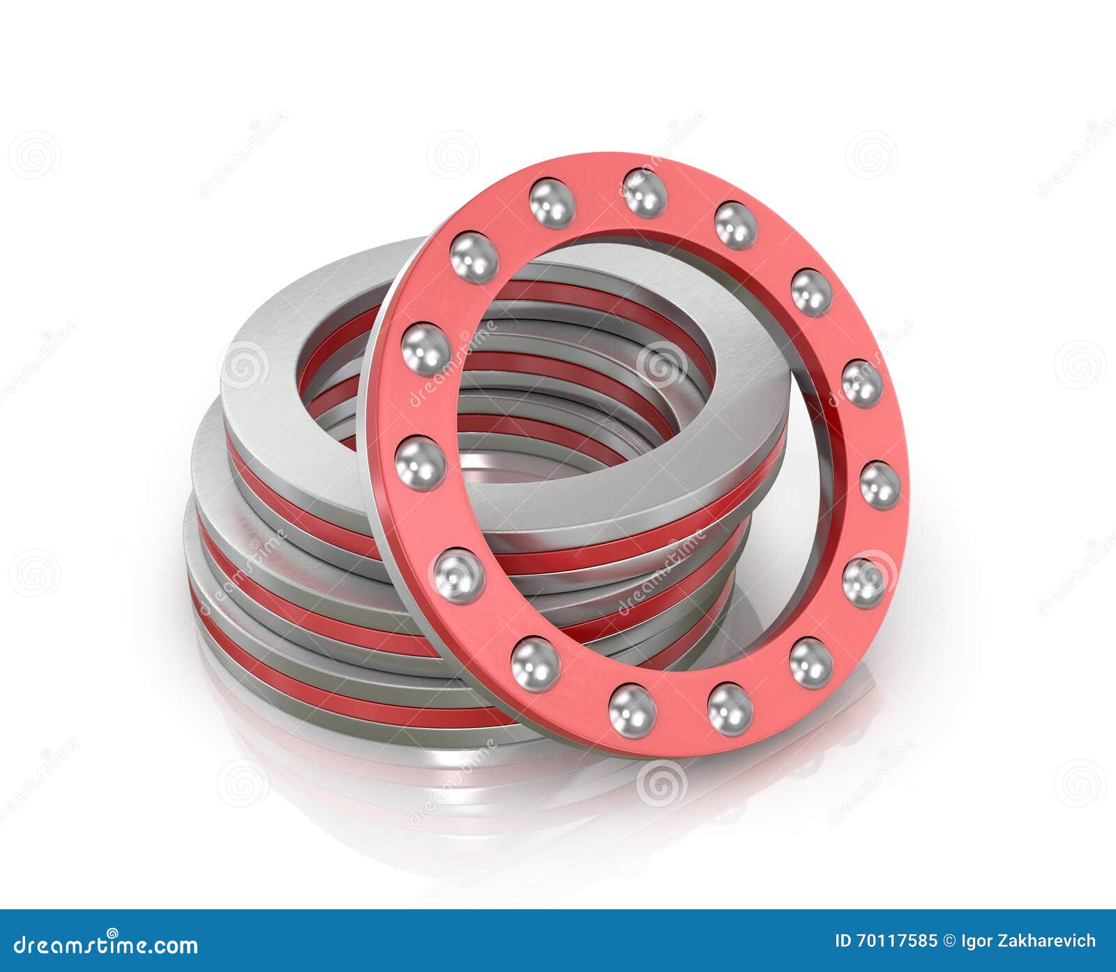 Thrust Ball Bearings. General Drawing And Assembly Scheme. Vector ...