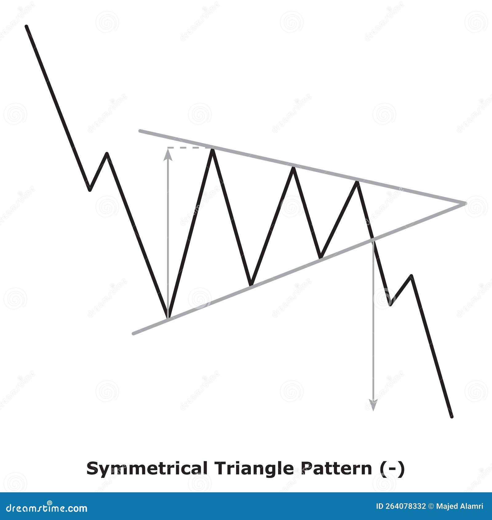 Symmetrical Triangle Pattern (-) White & Black Stock Vector ...