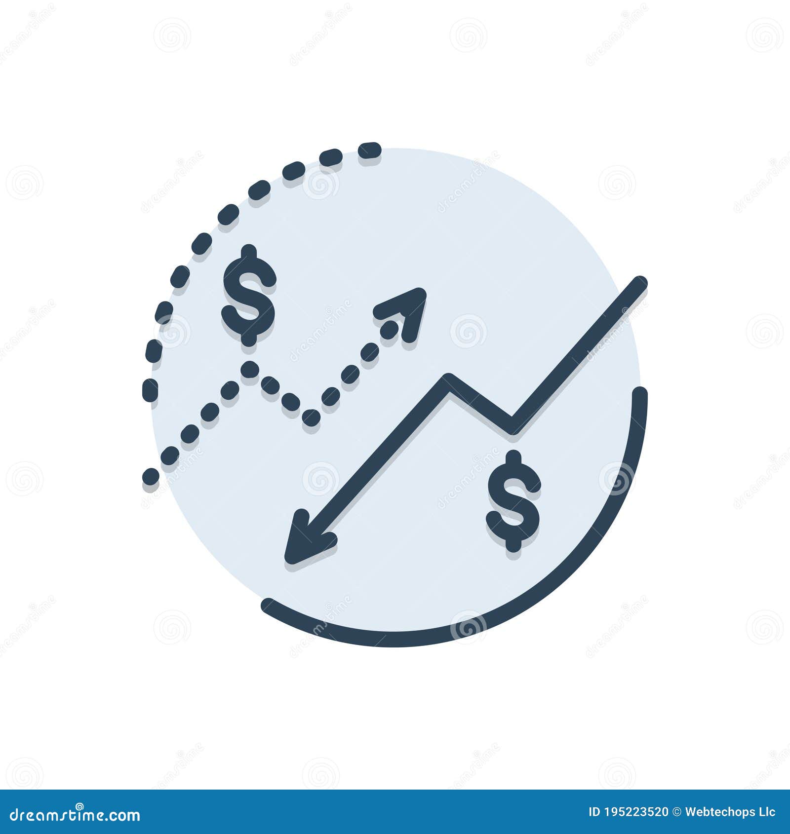 Color Illustration Icon for Bearish, Slump and Slowness Stock ...