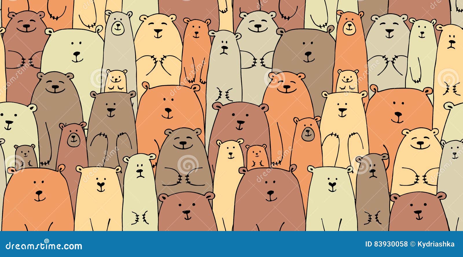 Bears Family, Seamless Pattern for Your Design Stock Vector ...