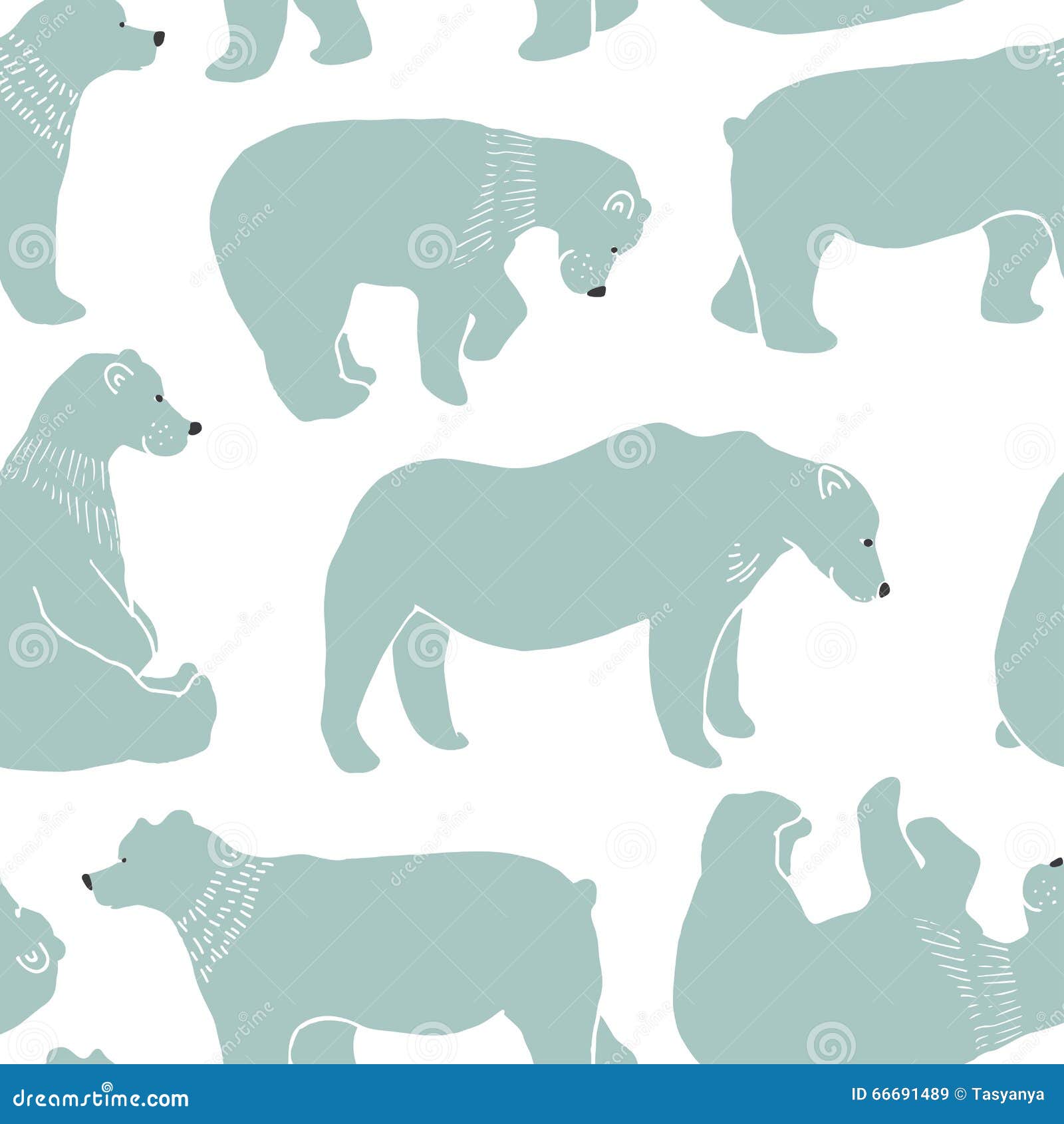 Bears seamless pattern stock vector. Illustration of icon - 66691489