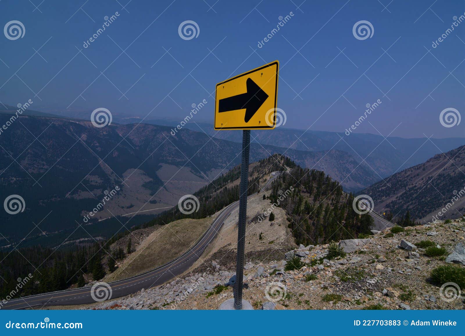Beartooth Highway Montana Turn Sign at the Switchback Stock Image ...