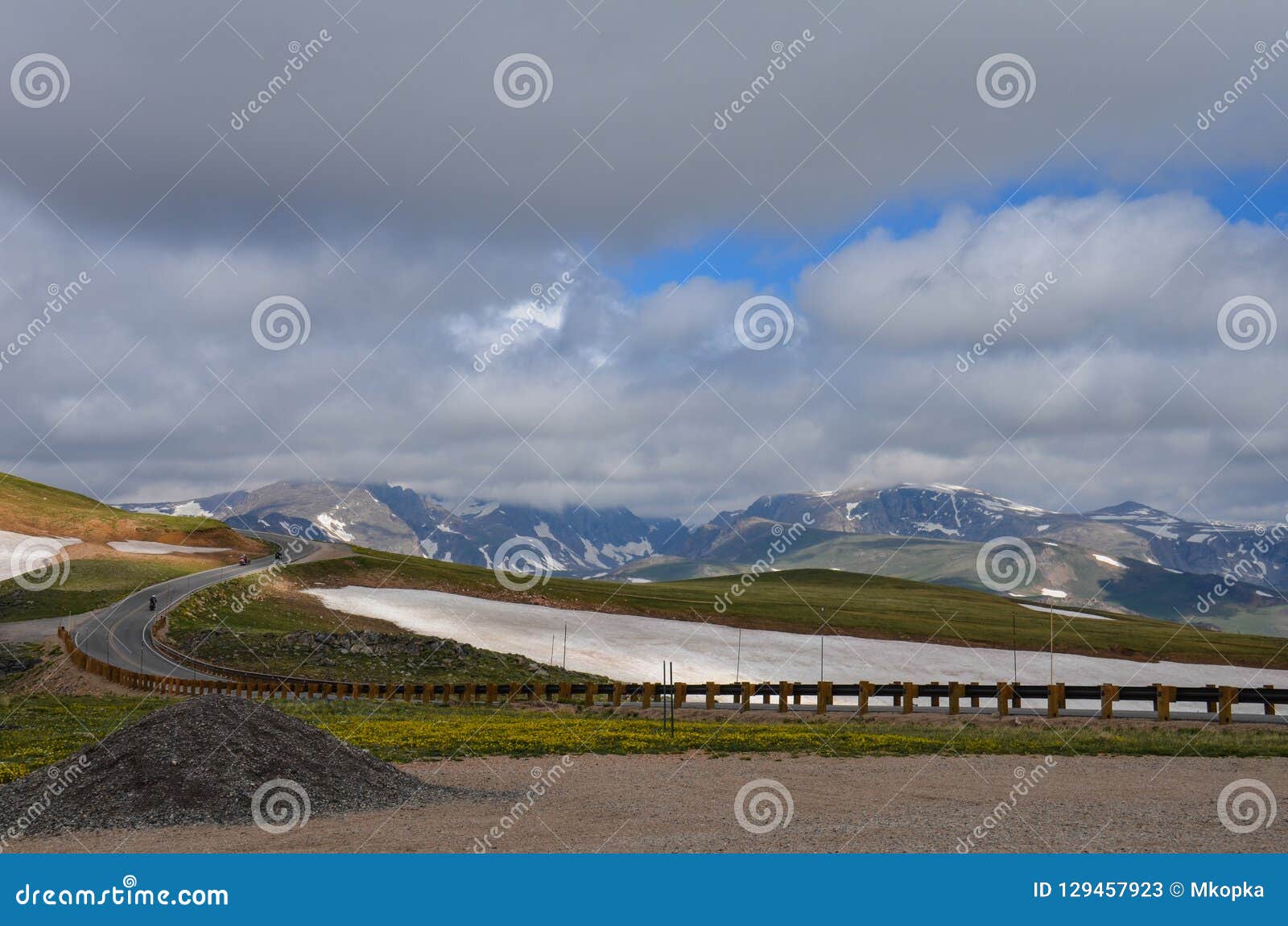Beartooth Highway Pass in Montana on a Sunny Summer Day Stock Image ...