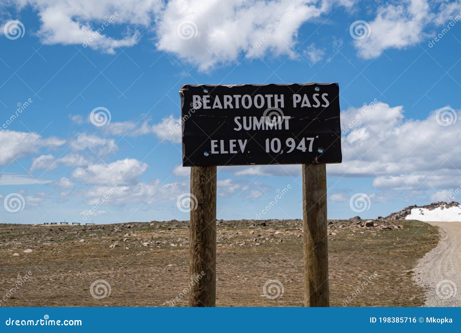 Beartooth Pass Summit Sign Along the Beartooth Highway Stock Photo ...