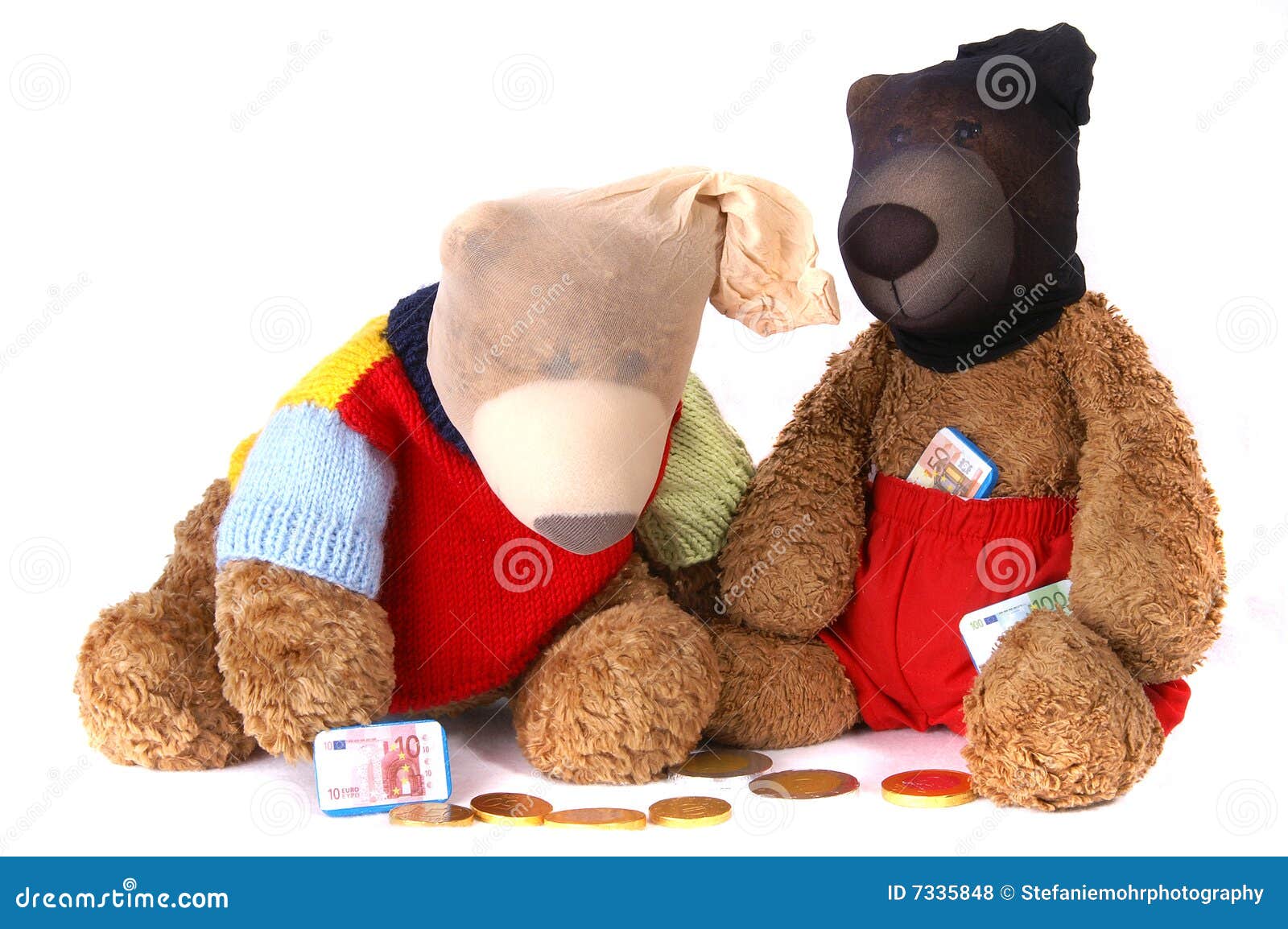 Beary Bank Robbers stock photo. Image of masks, playing - 7335848