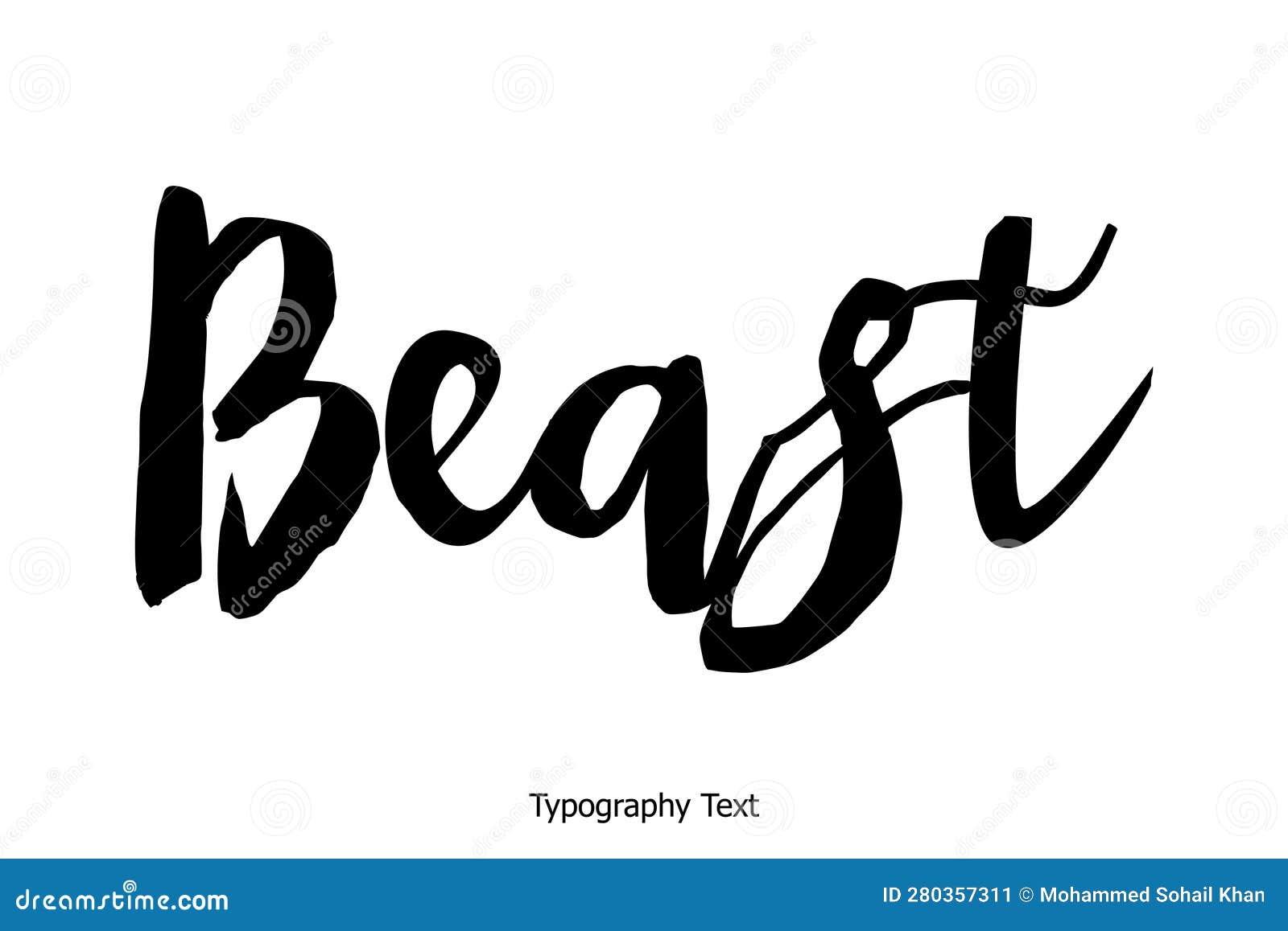Beast Bold Typography Text Lettering Quote Vector Design Stock Vector ...