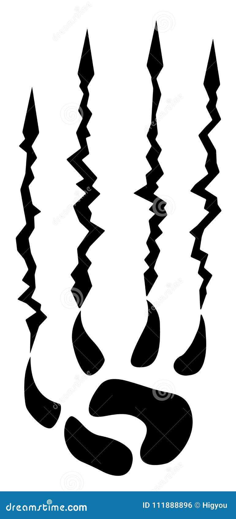 Beast Claw Scratch Stencil stock vector. Illustration of danger - 111888896