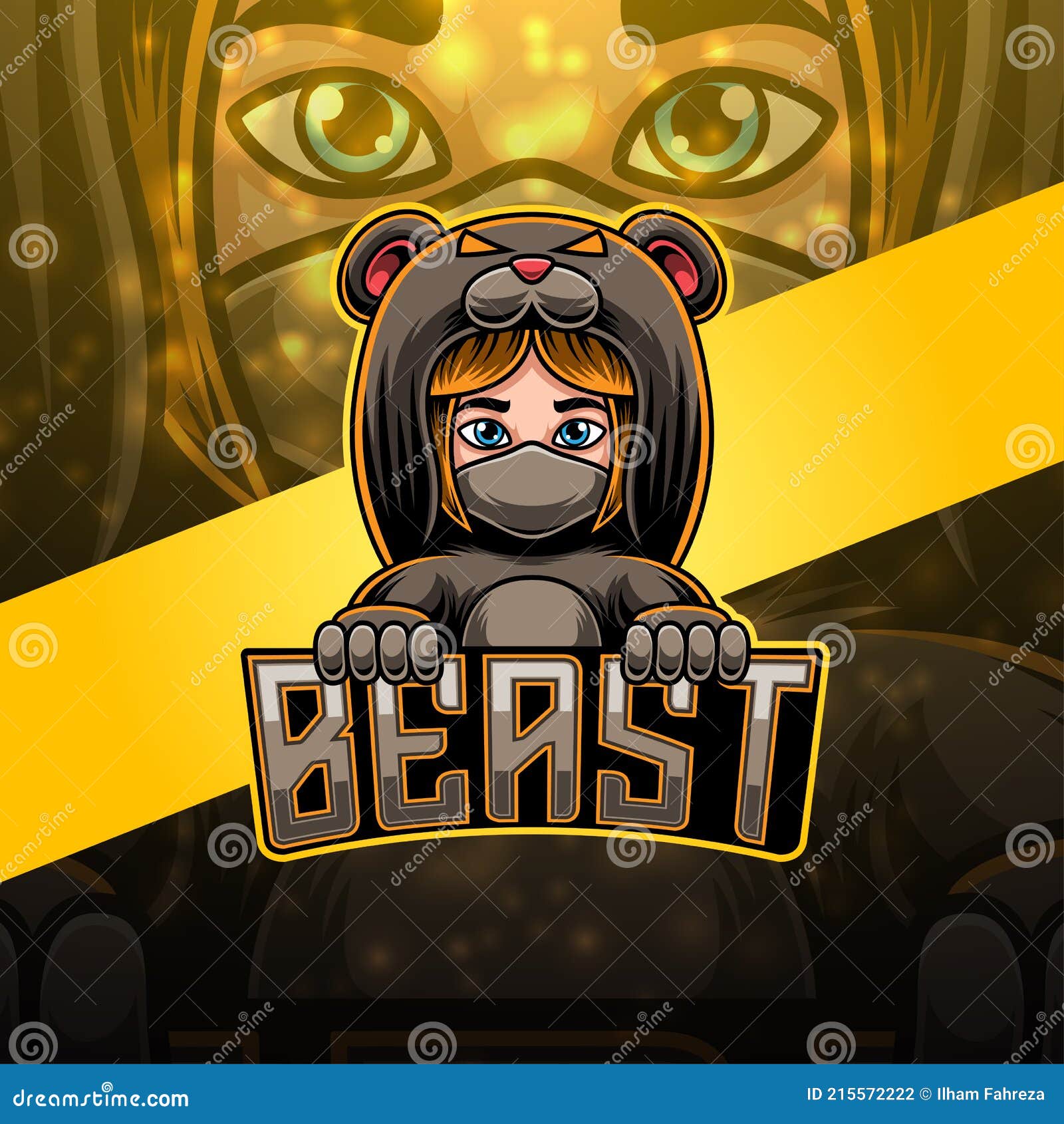 Beast Esport Mascot Logo Design Stock Vector - Illustration of lion ...